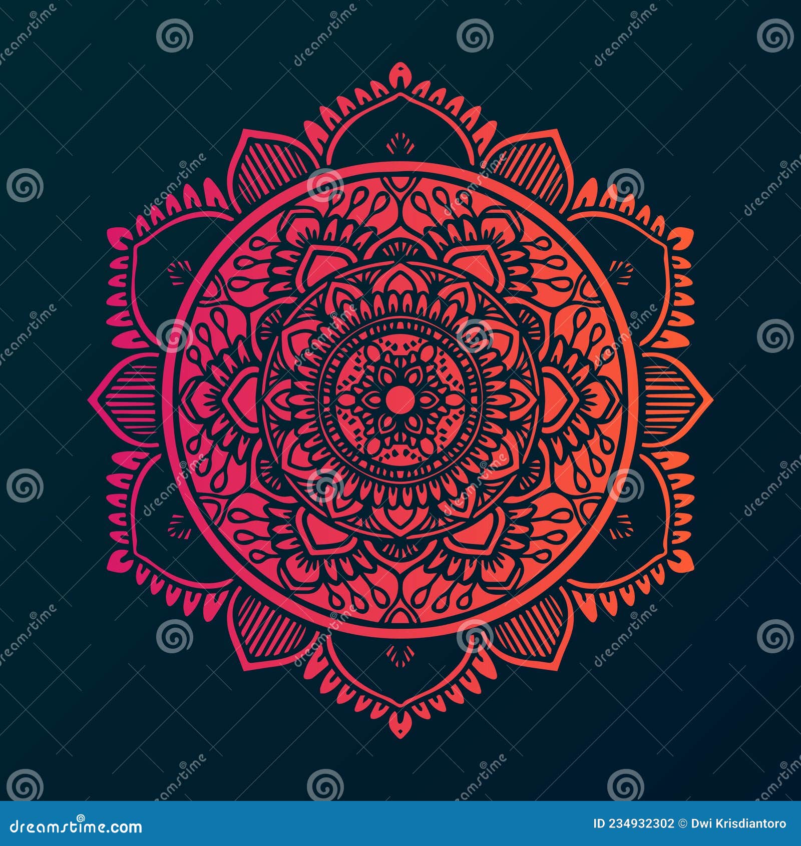 Gradient Vector Art Design with Floral Rounded Eps File Stock Vector ...