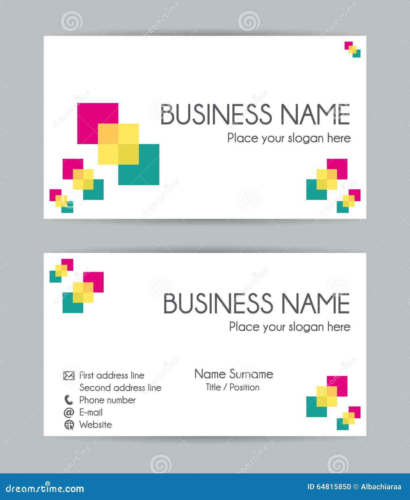 Print Graphic Business Card Design. Front and Back Stock Vector ...