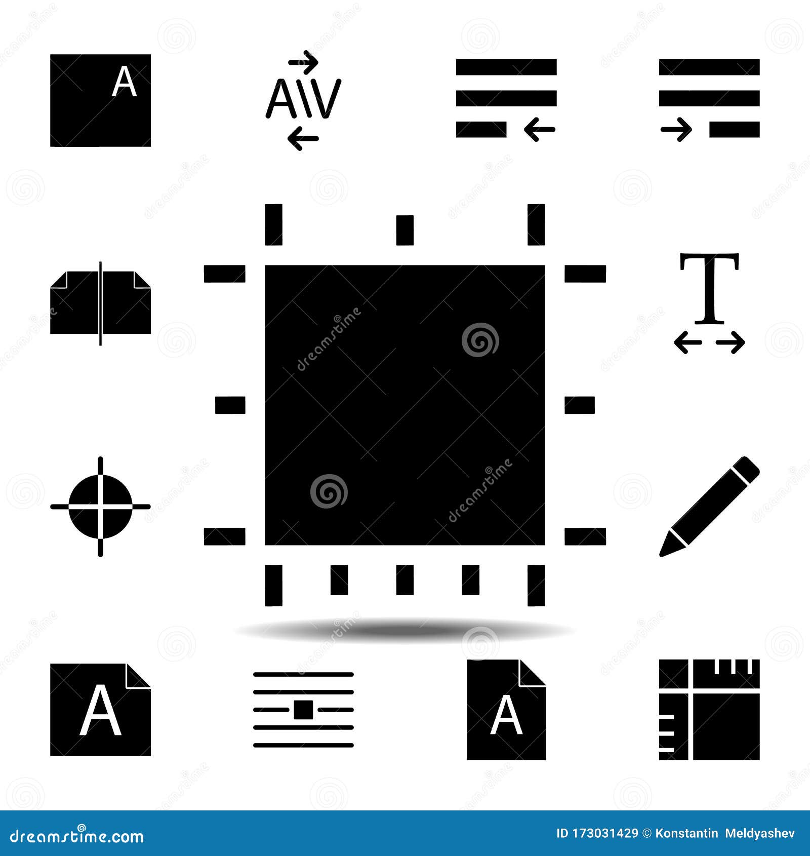 Print Guides, Text Icon. Simple Glyph, Flat Vector of Text Editor Set ...