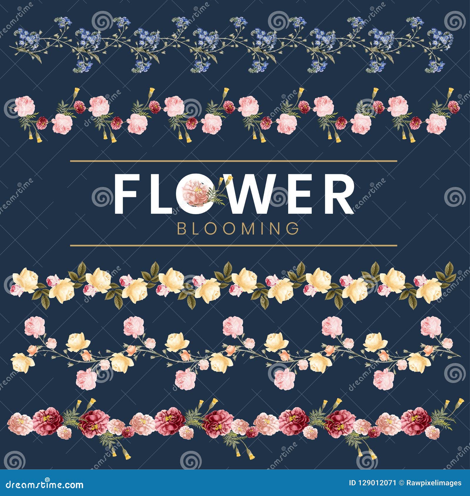 Hand Drawn Colorful Floral Pattern Illustration Stock Vector ...