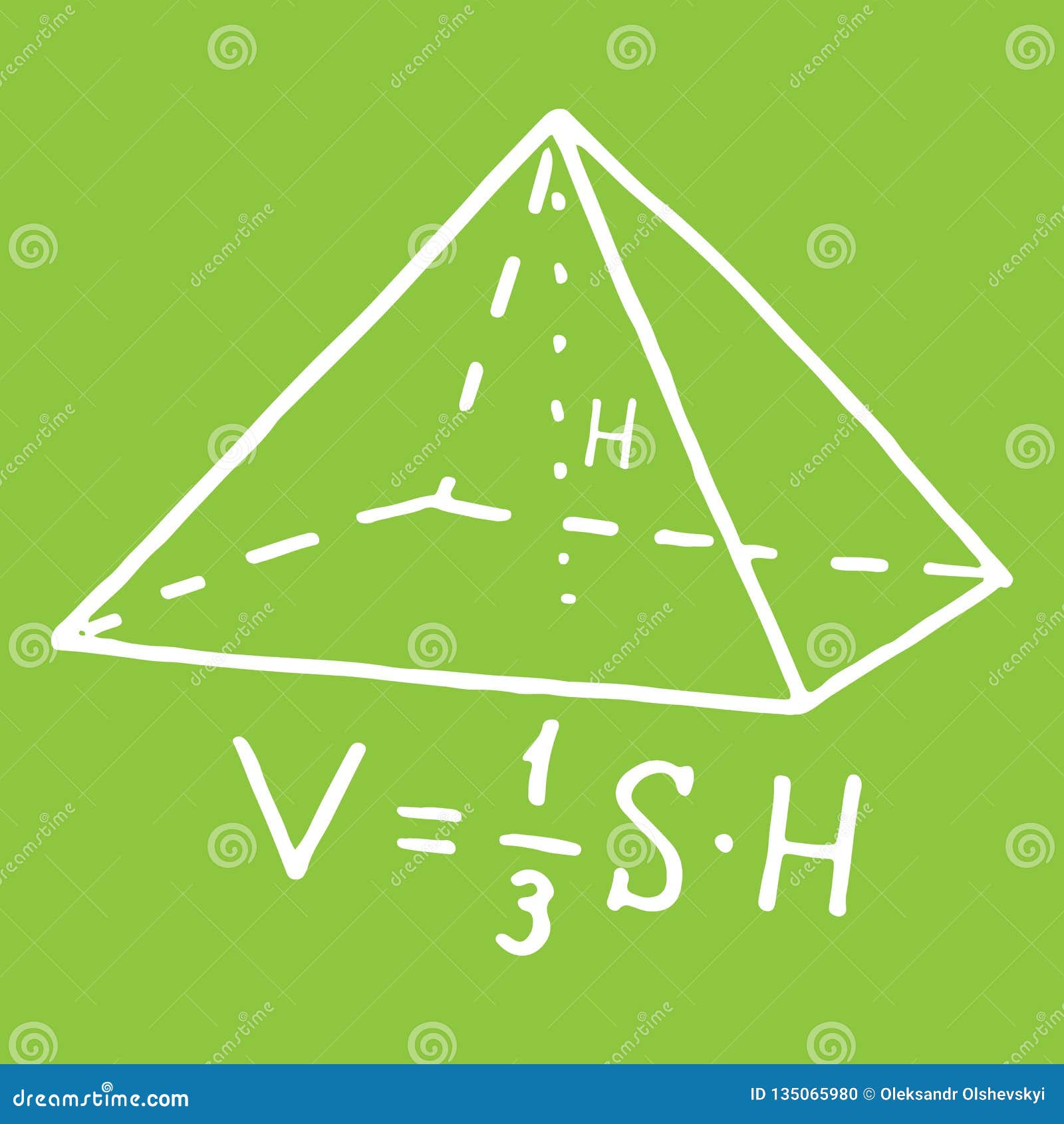 Hand drawn pyramid volume stock vector. Illustration of isolated ...