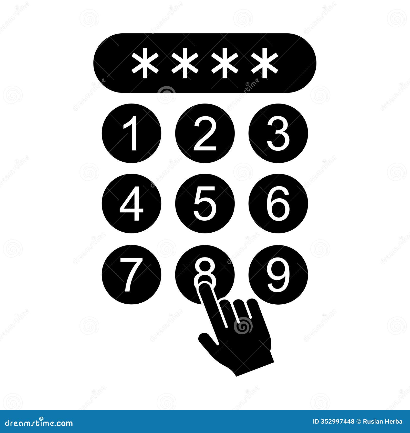 Hand Finger Entering Pin Code. Enter Password. Pin Code Symbol Stock ...