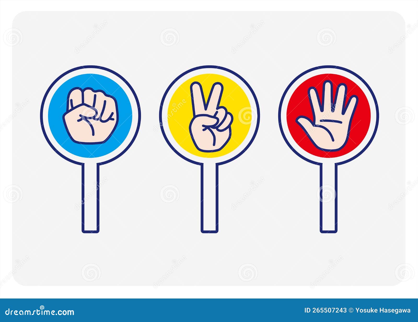 Rock Paper Scissorsã€€etc Hand Sign Set, Vector Illustratio Stock ...