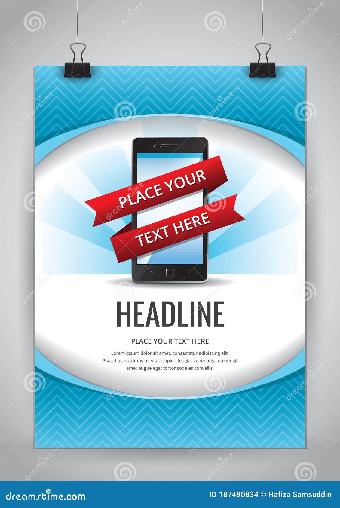 Print stock vector. Illustration of dummy, poster, lorem - 187490834