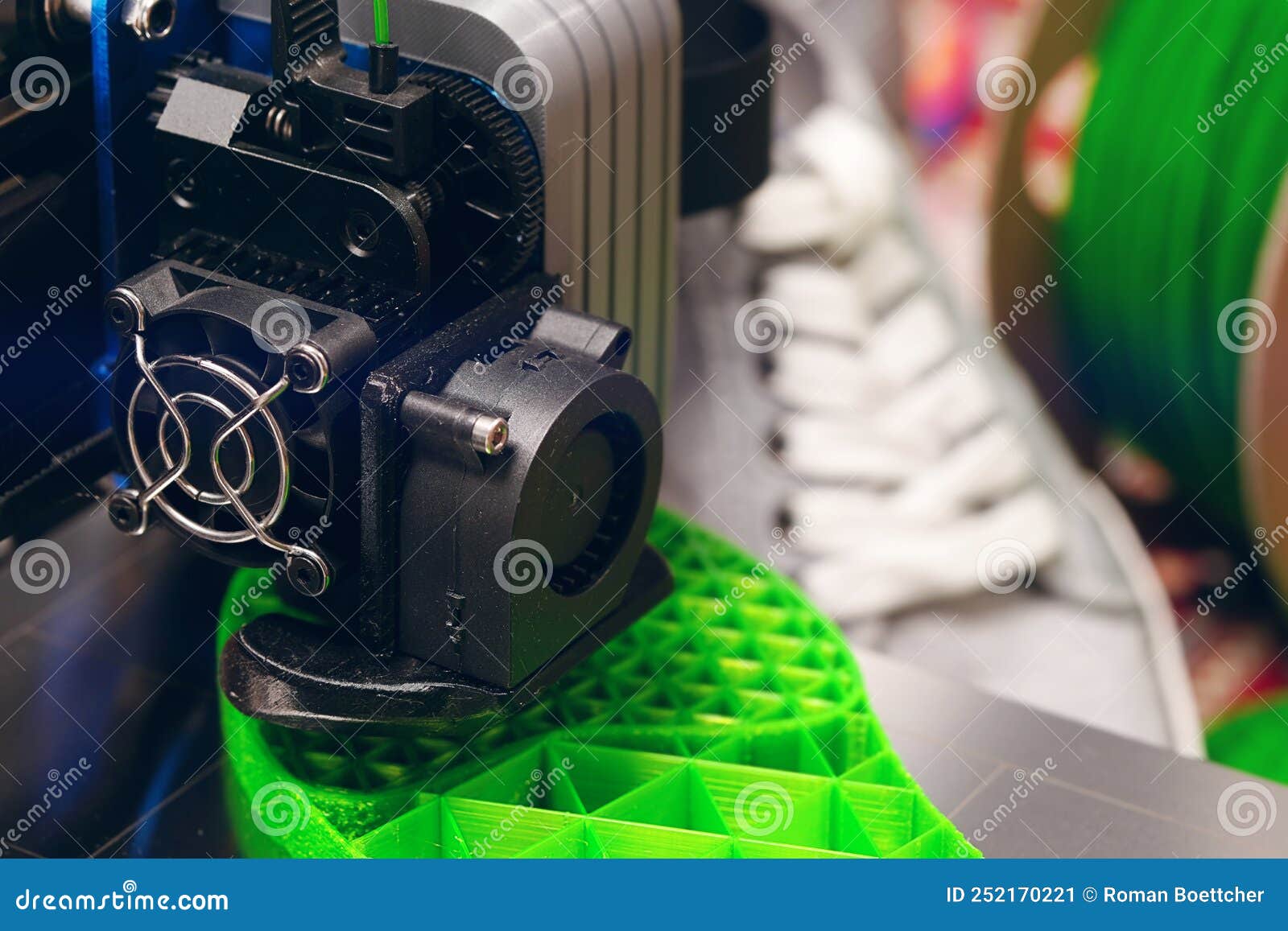 Print Head of 3D-printer Makes a Shoe Sole with Distinct Inner ...