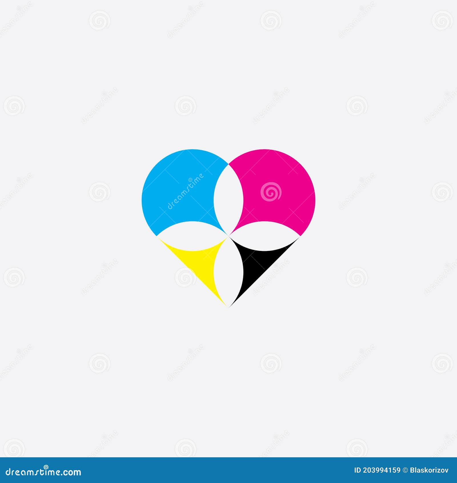 Print Heart Cmyk Vector Logo Icon Symbol Element Stock Vector ...