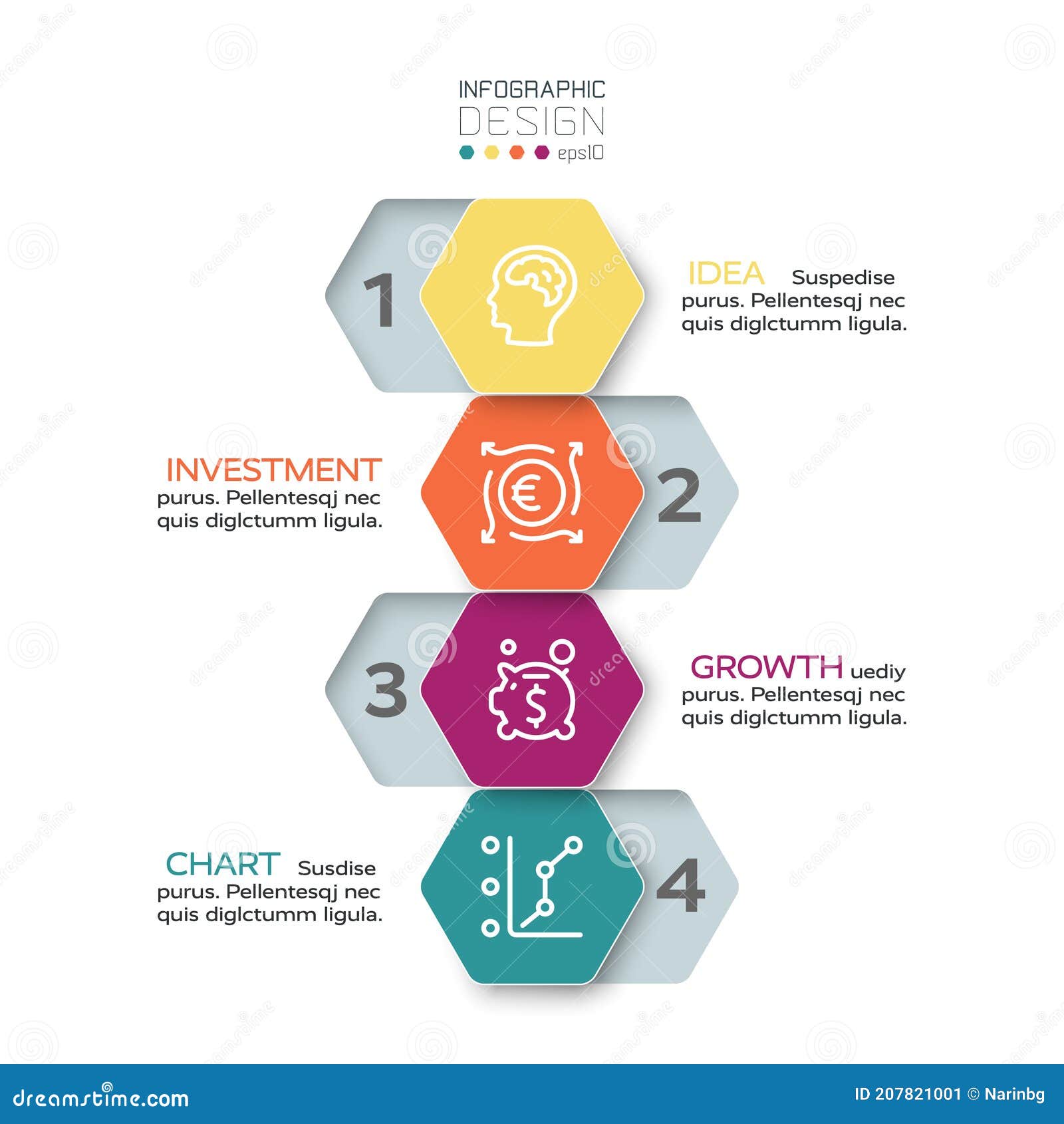 4 Steps To Work In The Form Of Arrow Signs Describing Work Processes Or ...