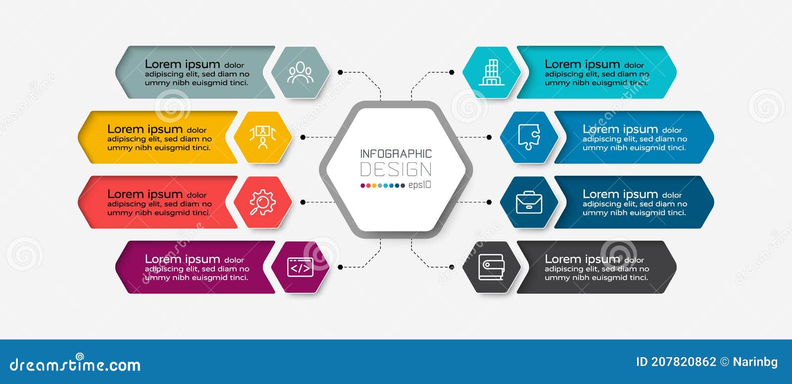 Hexagonal Diagrams Showing Results of Work, Work Procedures and ...