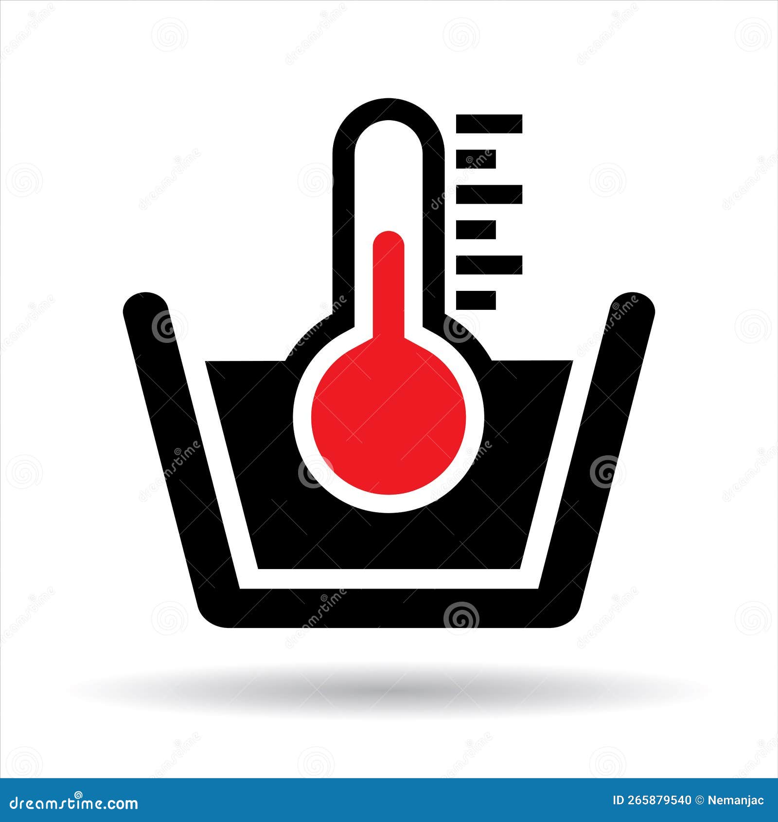 Water Temperature Indicator Silhouette Icon. Mercury Thermometer And ...