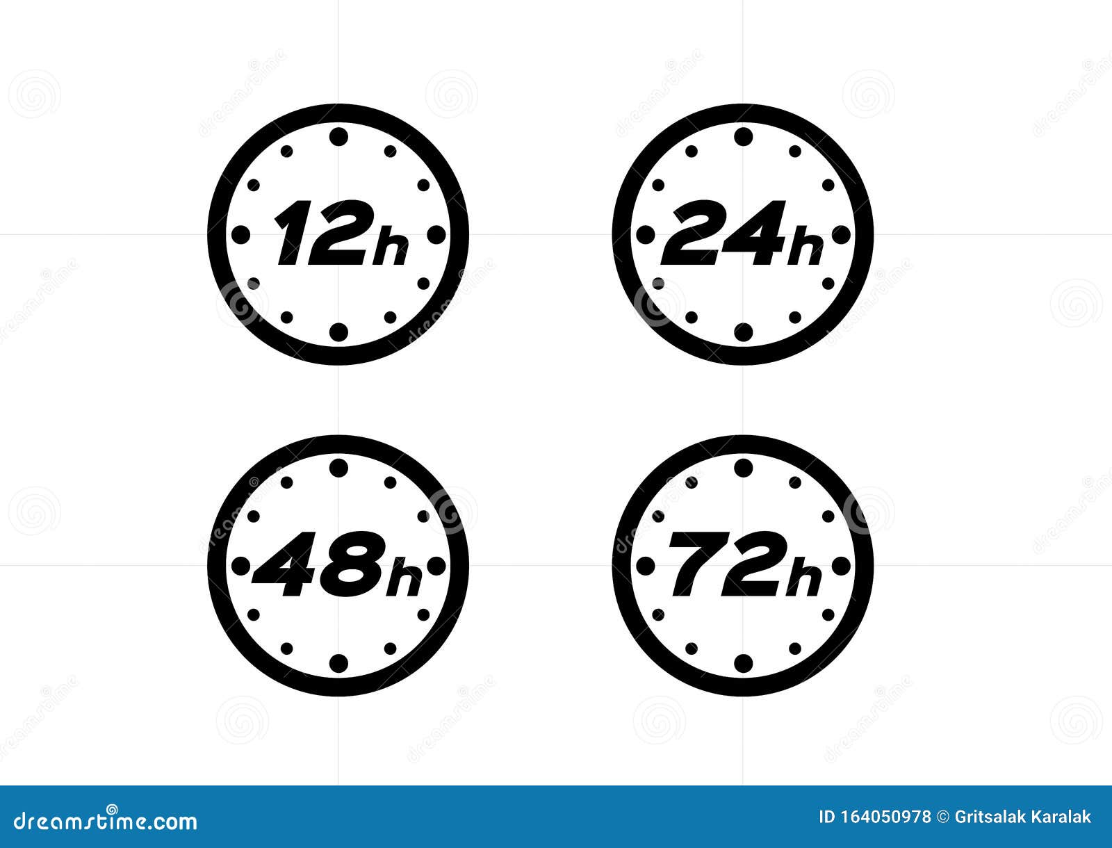 12 , 24 , 48 , 72 Hours Protection Icon Stock Vector - Illustration of ...