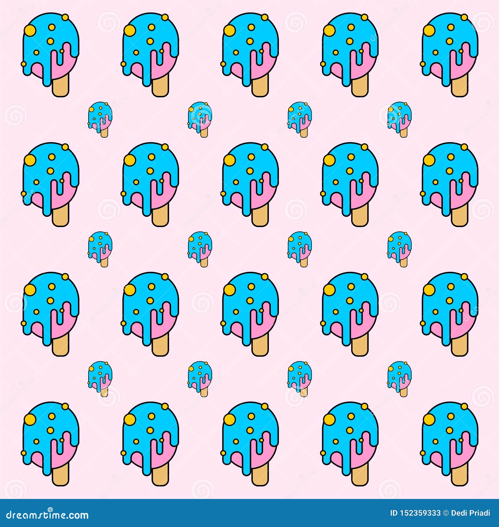 Print Ice Cream Blue Pattern. Background Vector Stock Vector ...