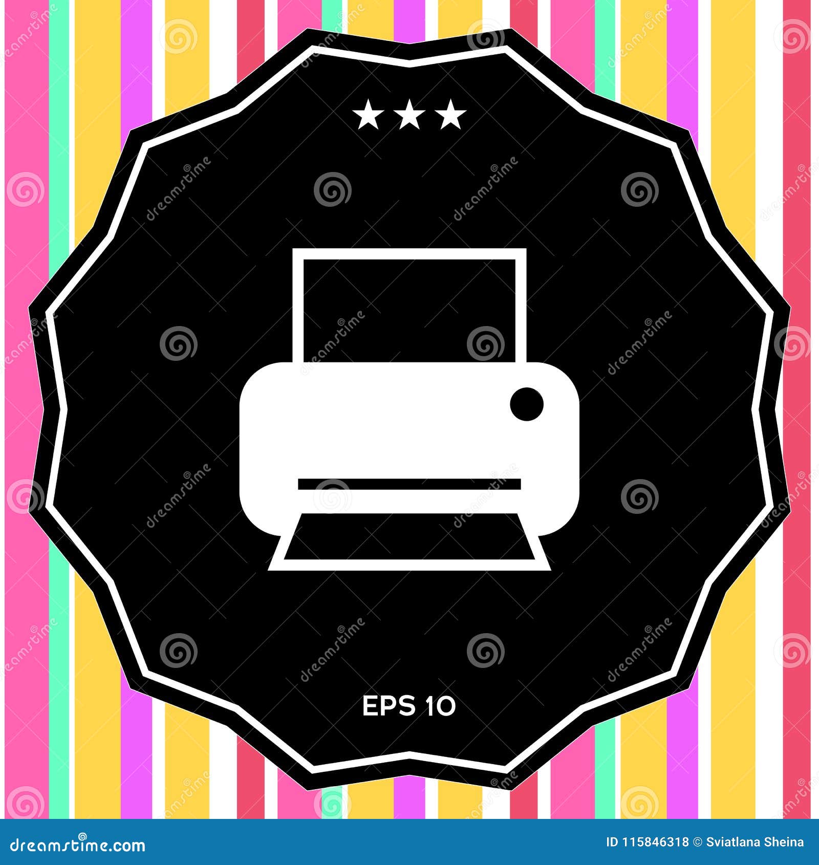 Print icon for web stock vector. Illustration of website - 115846318