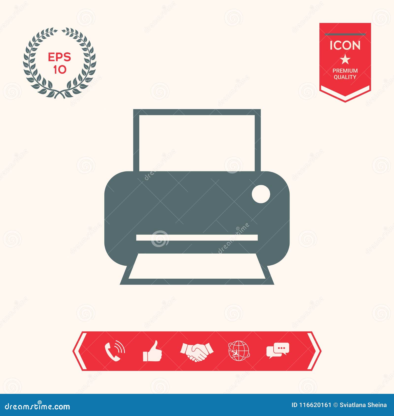 Print icon for web stock vector. Illustration of print - 116620161