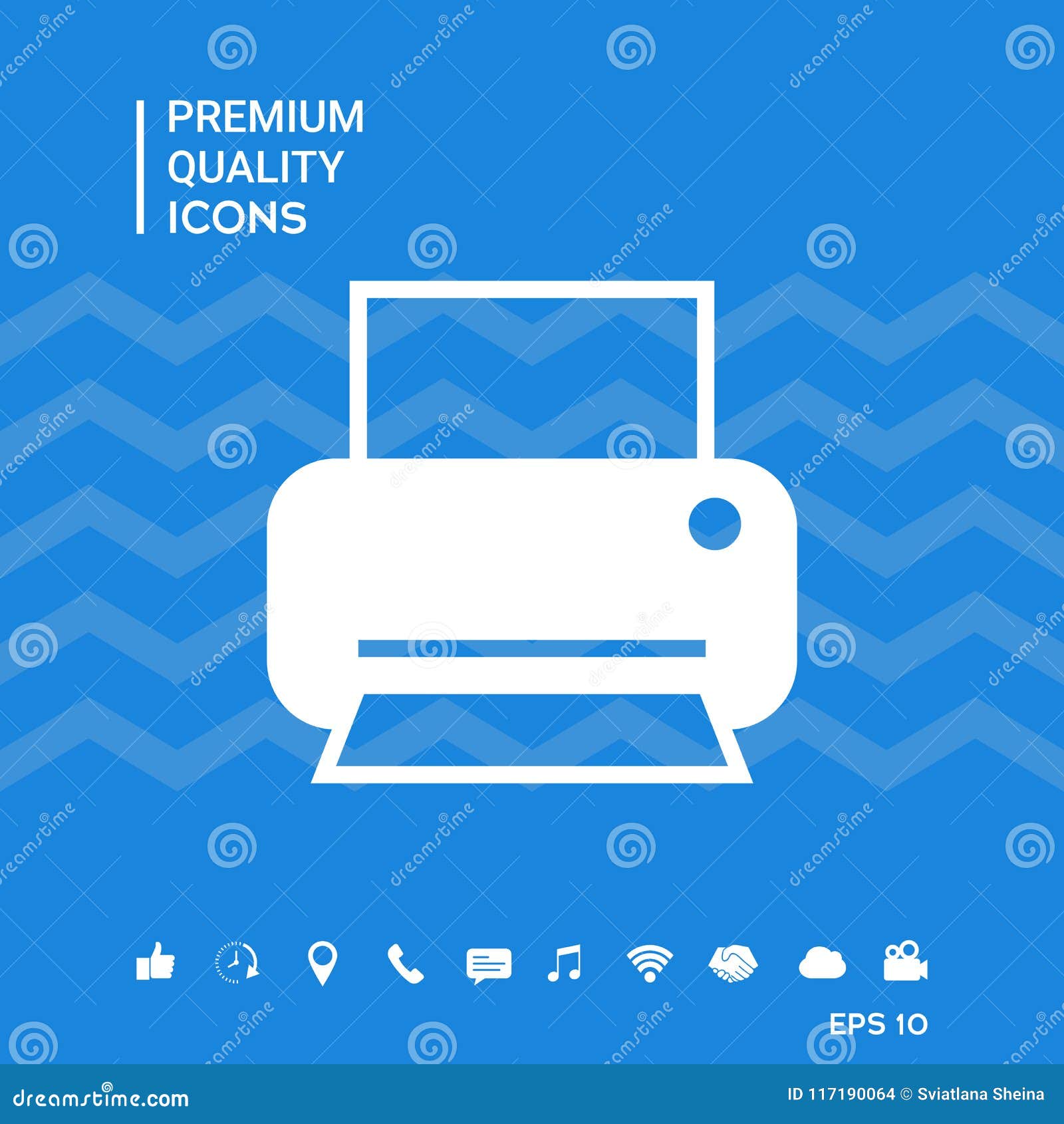 Print icon for web stock vector. Illustration of paper - 117190064