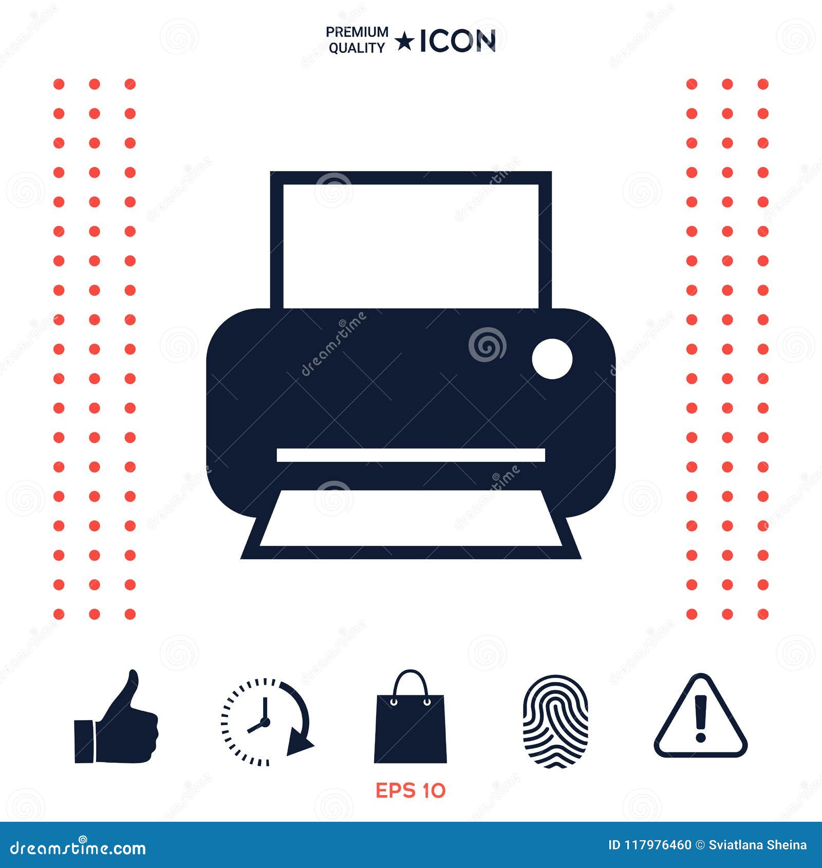 Print icon for web stock vector. Illustration of inkjet - 117976460