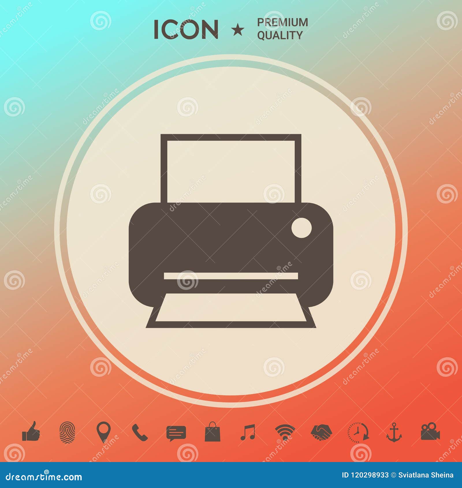 Print icon for web stock vector. Illustration of object - 120298933