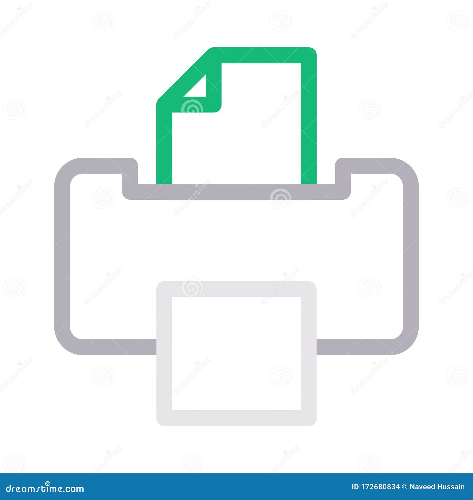 Print Vector Color Line Icon Stock Vector - Illustration of printout ...