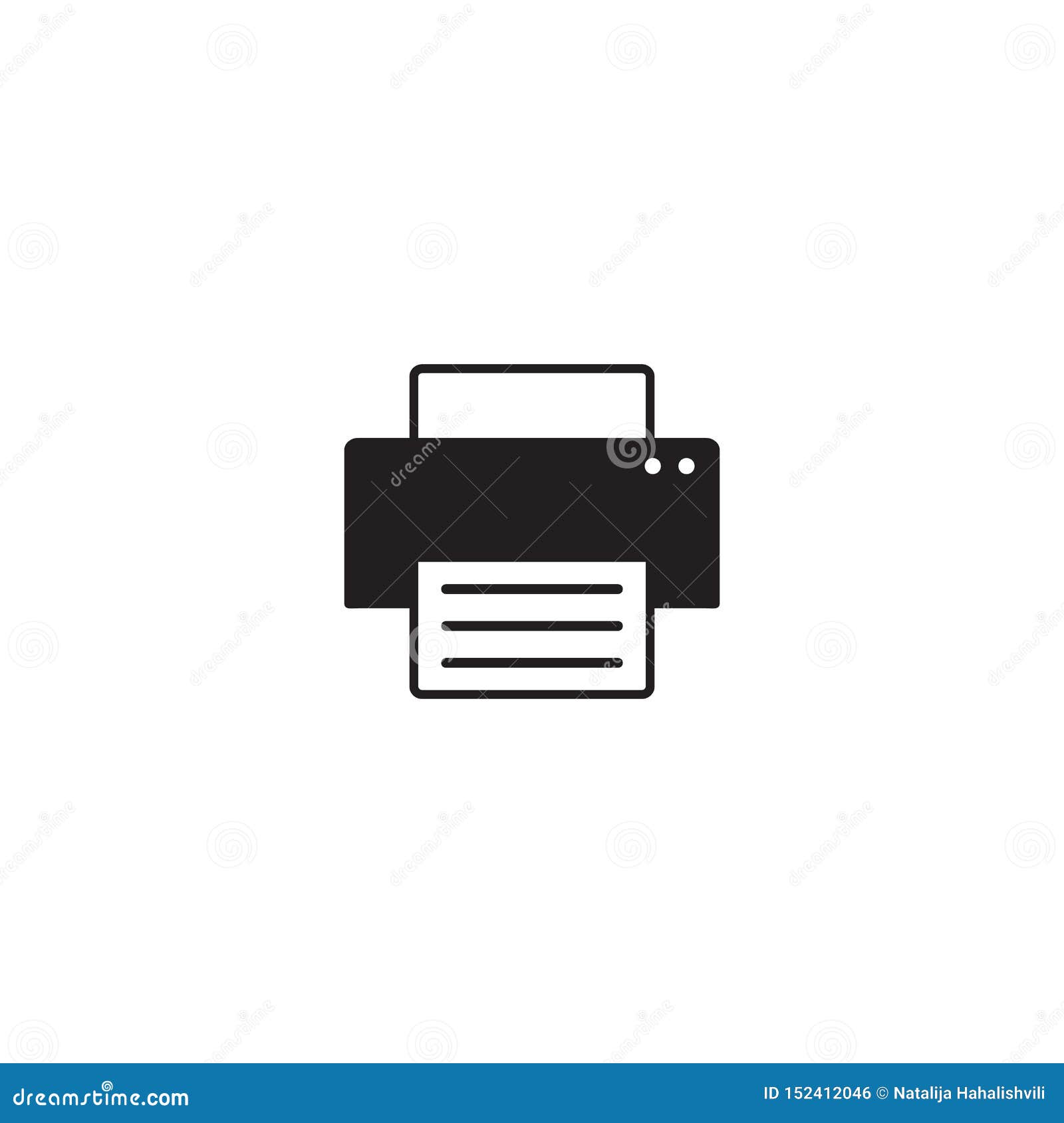 Print Icon on the White Background. Stock Vector - Illustration of icon ...