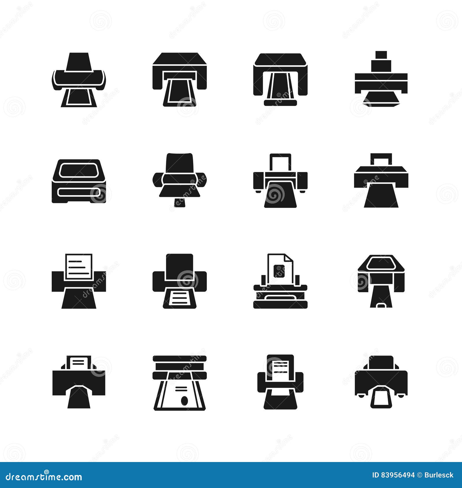 Print Icons and Printing Documents Signs. Electrical Office Printers ...