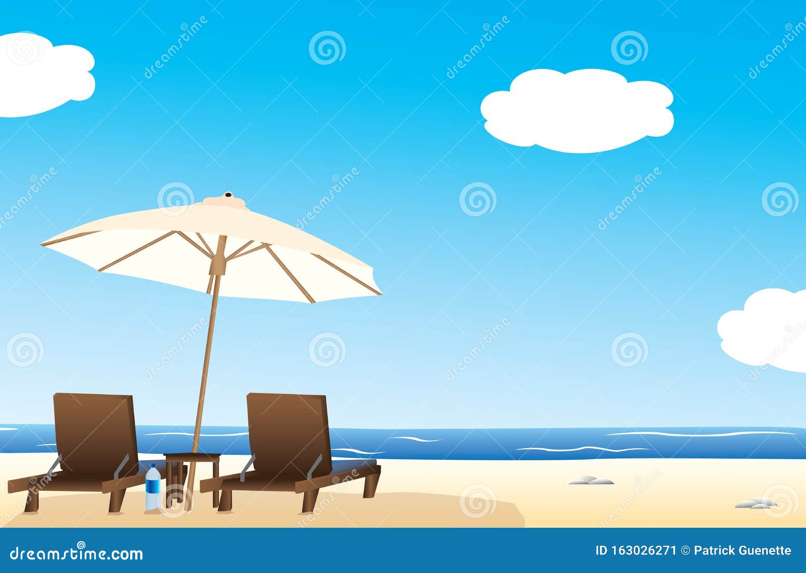 Idyllic beach vector scene stock vector. Illustration of vector - 163026271