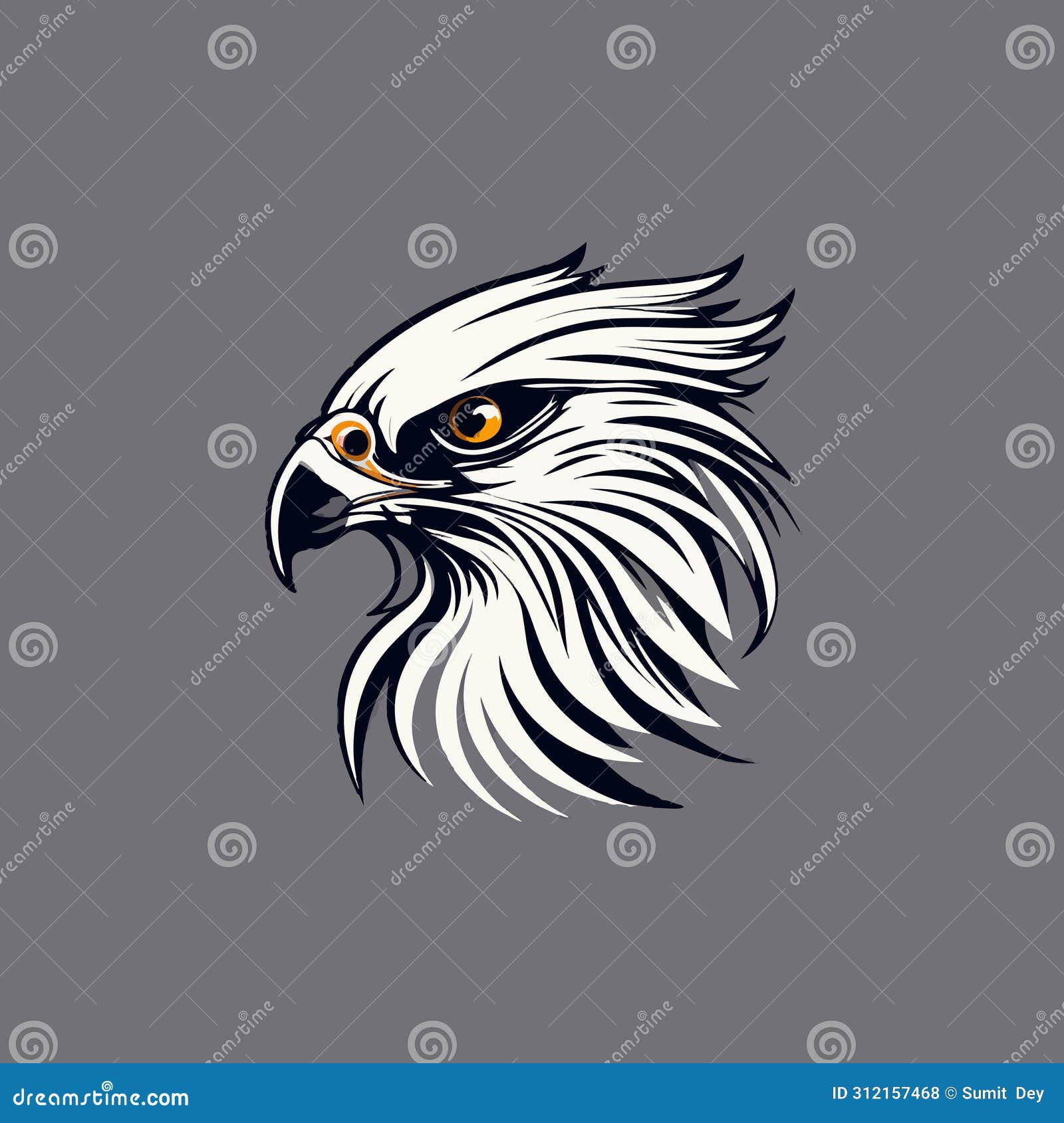 Print ILLUSTRATING a WHITE and GREY FALCON HEAD LOGO Stock Illustration ... Print ILLUSTRATING a WHITE and GREY FALCON HEAD LOGO Stock Illustration ...