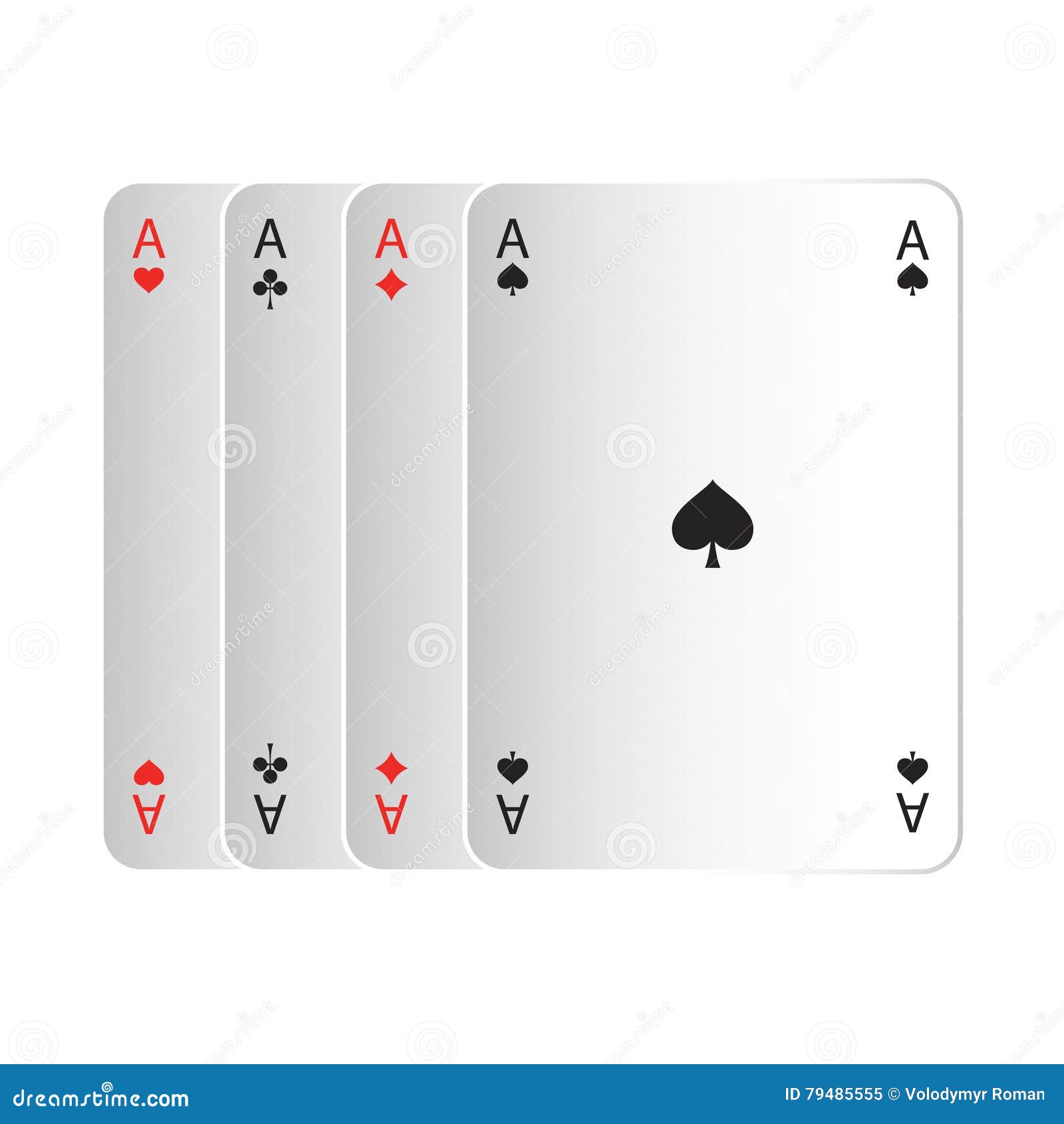 Print Illustration Playing Cards Four Aces Isolate Stock Illustration ...