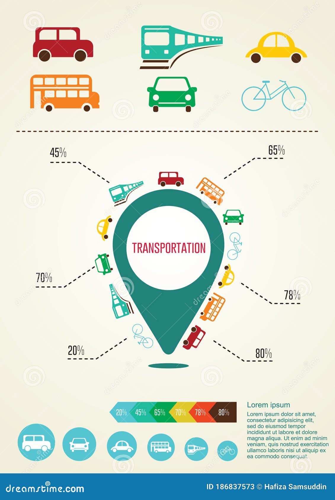 Print stock vector. Illustration of info, buses, transports - 186837573