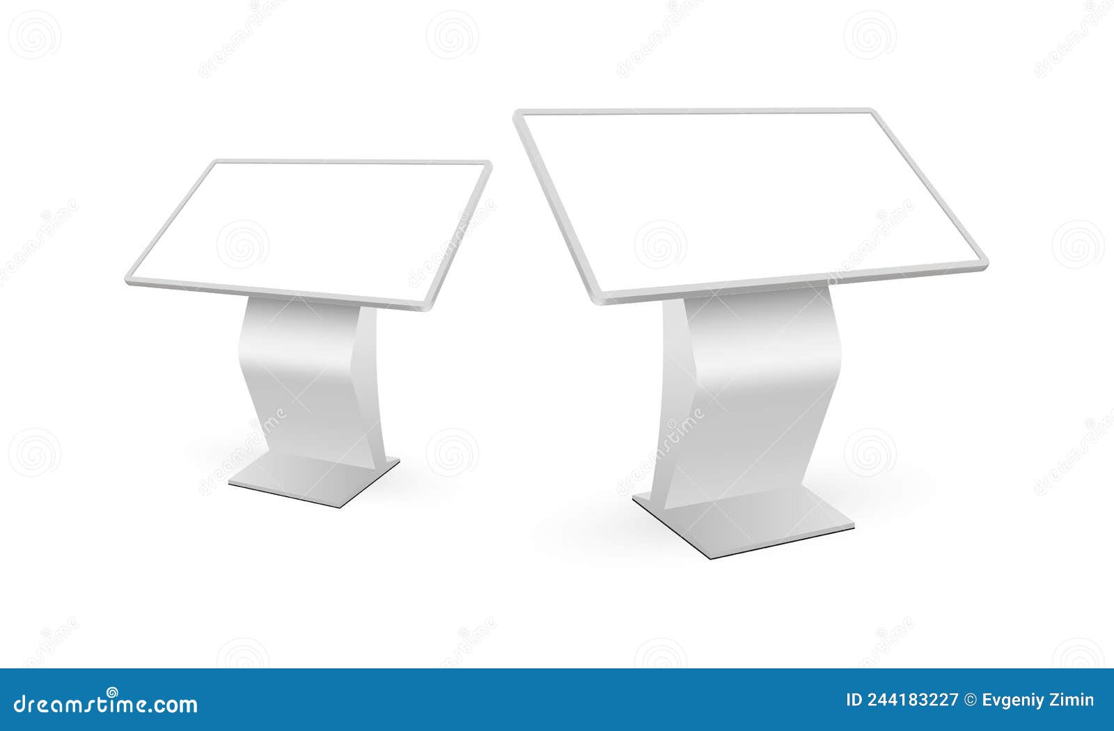 Service Interactive Digital Signage with Side View Stock Vector ...