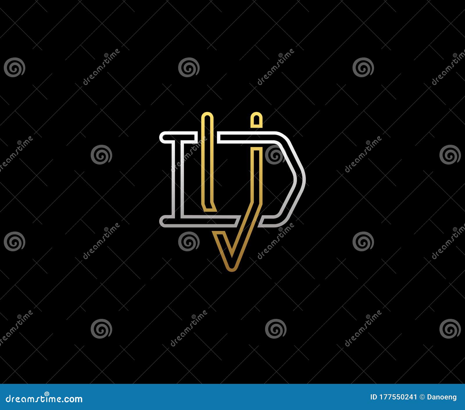 Initial Letter V and D, VD, DV, Overlapping Interlock Logo Stock ...