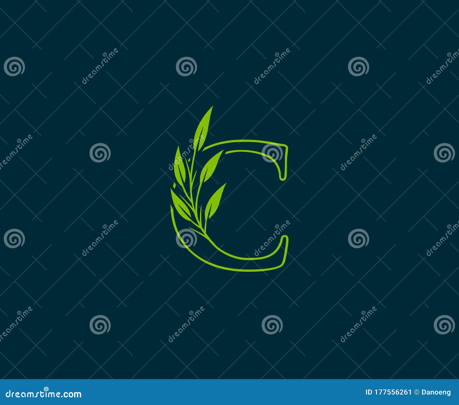 Initial C Letter with Green Leaves Logo Vector Stock Illustration ...