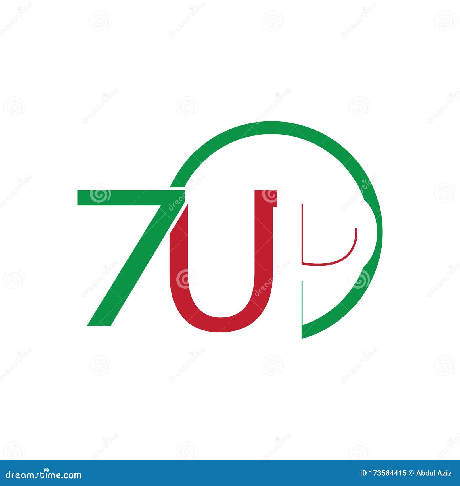 Letter 7up Icon Logo Design Stock Vector - Illustration of trendy ...