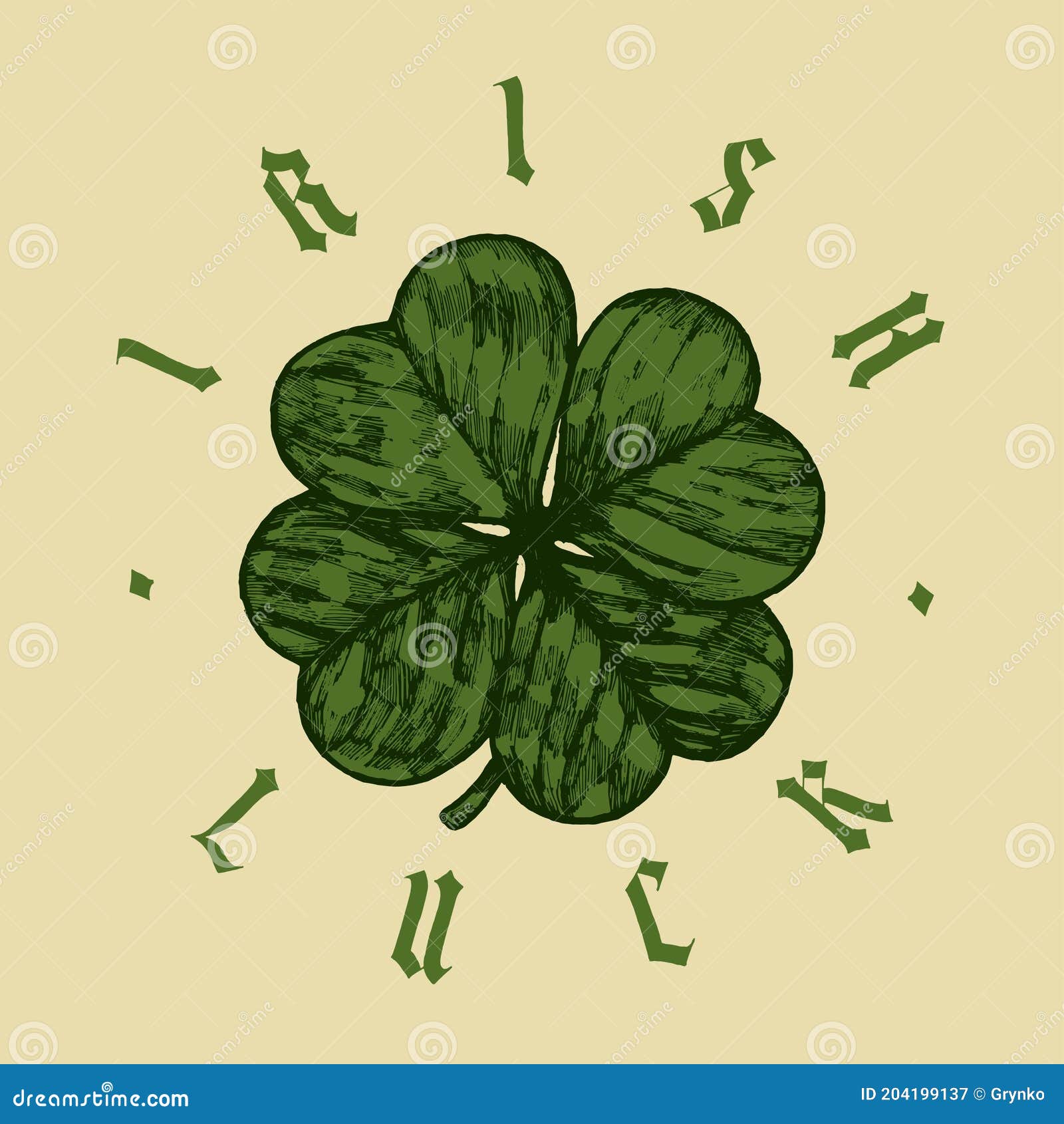 Irish Luck Logo With Rainbow And Pot Of Gold. In Circle Frame Of Clover ...