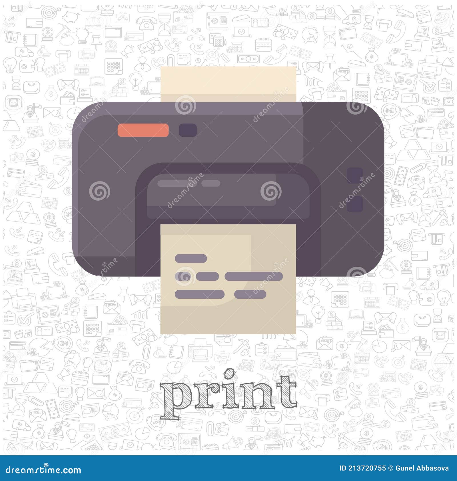 An Illustration Of A 3D Printer Printing Complex Geomtric Shapes ...
