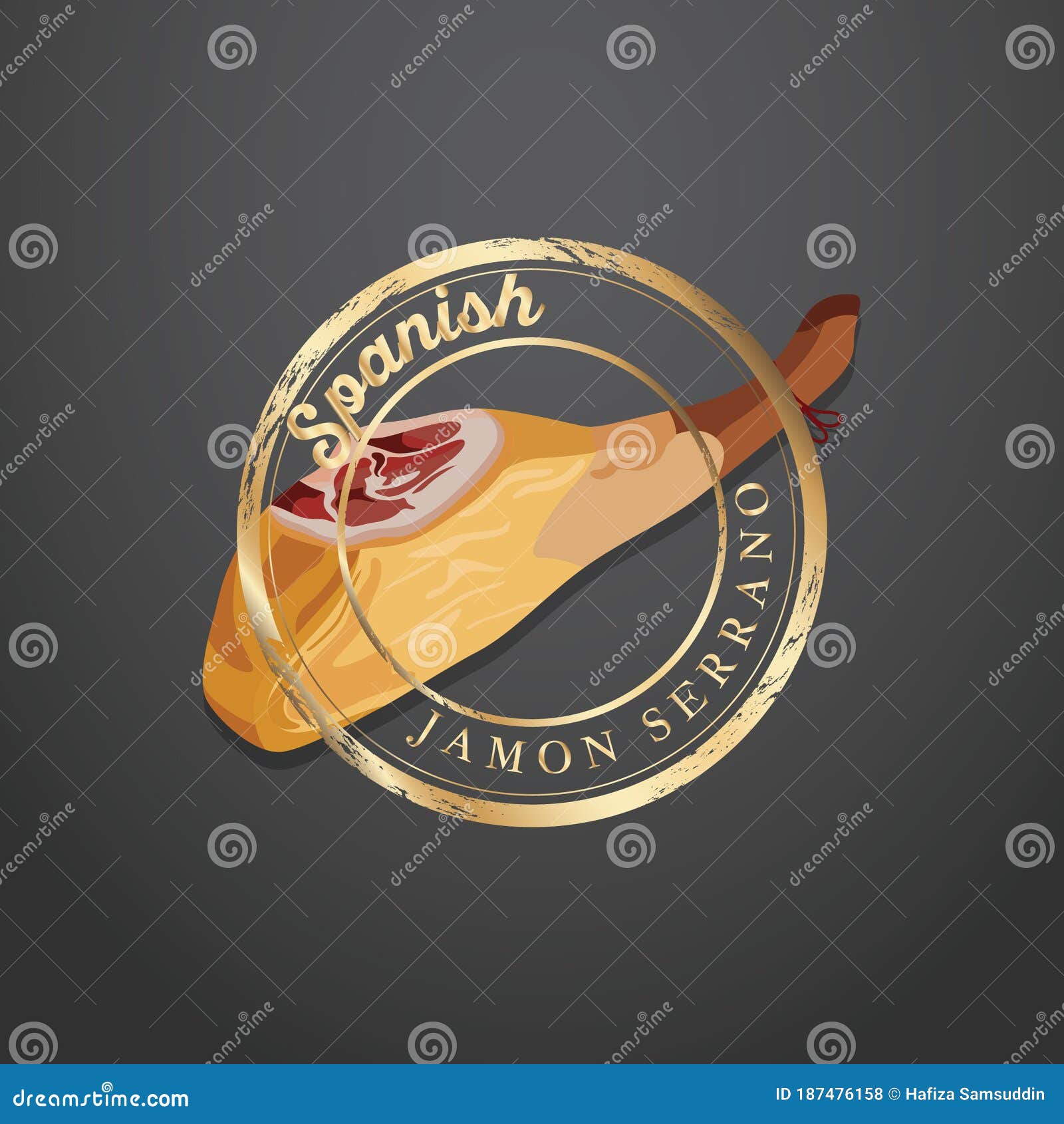 Jamon Serrano Icon In Trendy Design Style. Jamon Serrano Icon Isolated ...