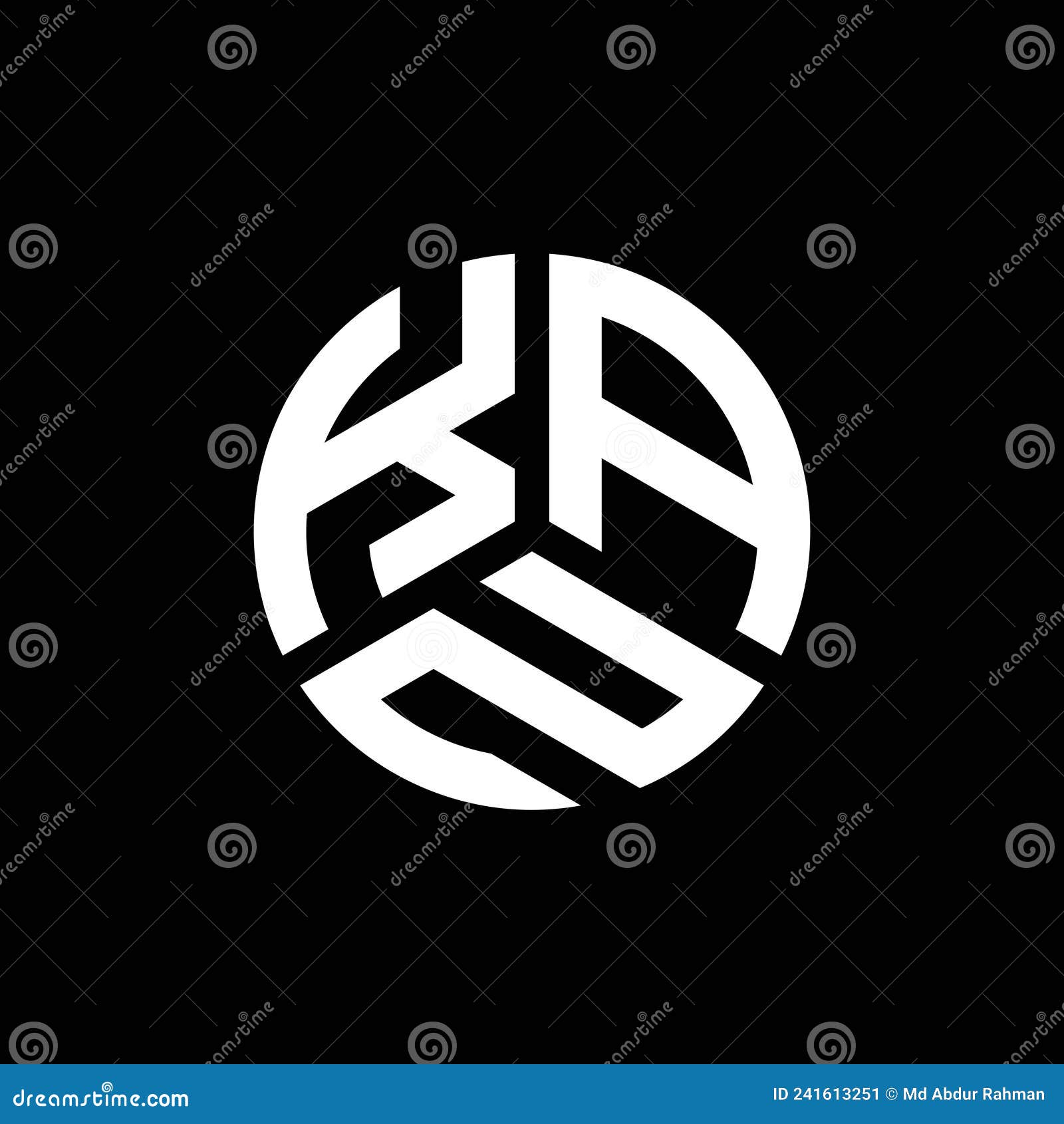 KAN Letter Logo Design On Black Background. Cartoon Vector ...