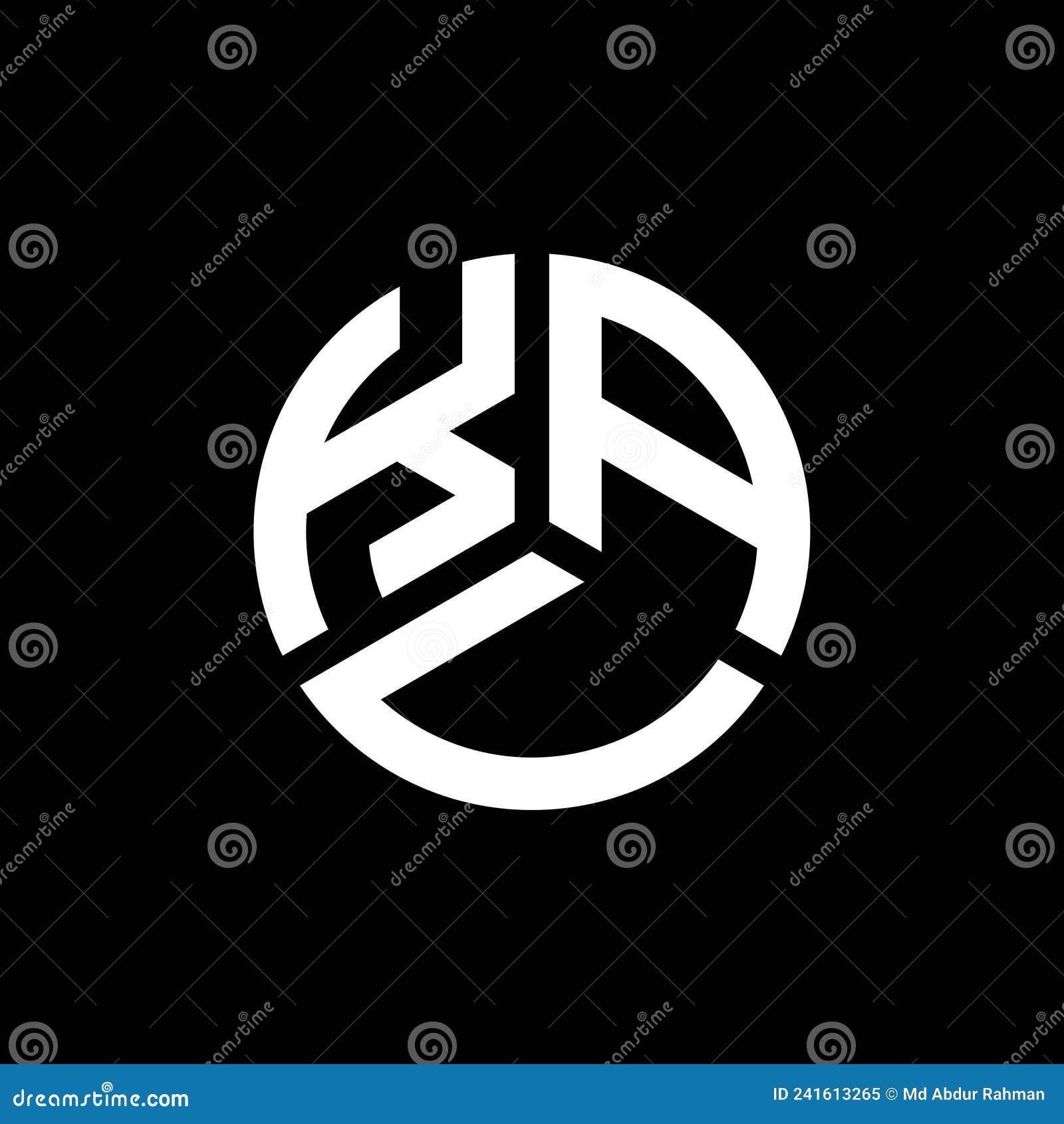 KAU Letter Logo Design on Black Background. Stock Vector - Illustration ...