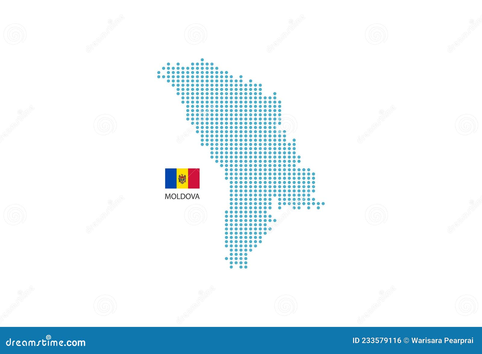 Moldova Map Design Blue Circle, White Background with Moldova Flag ...