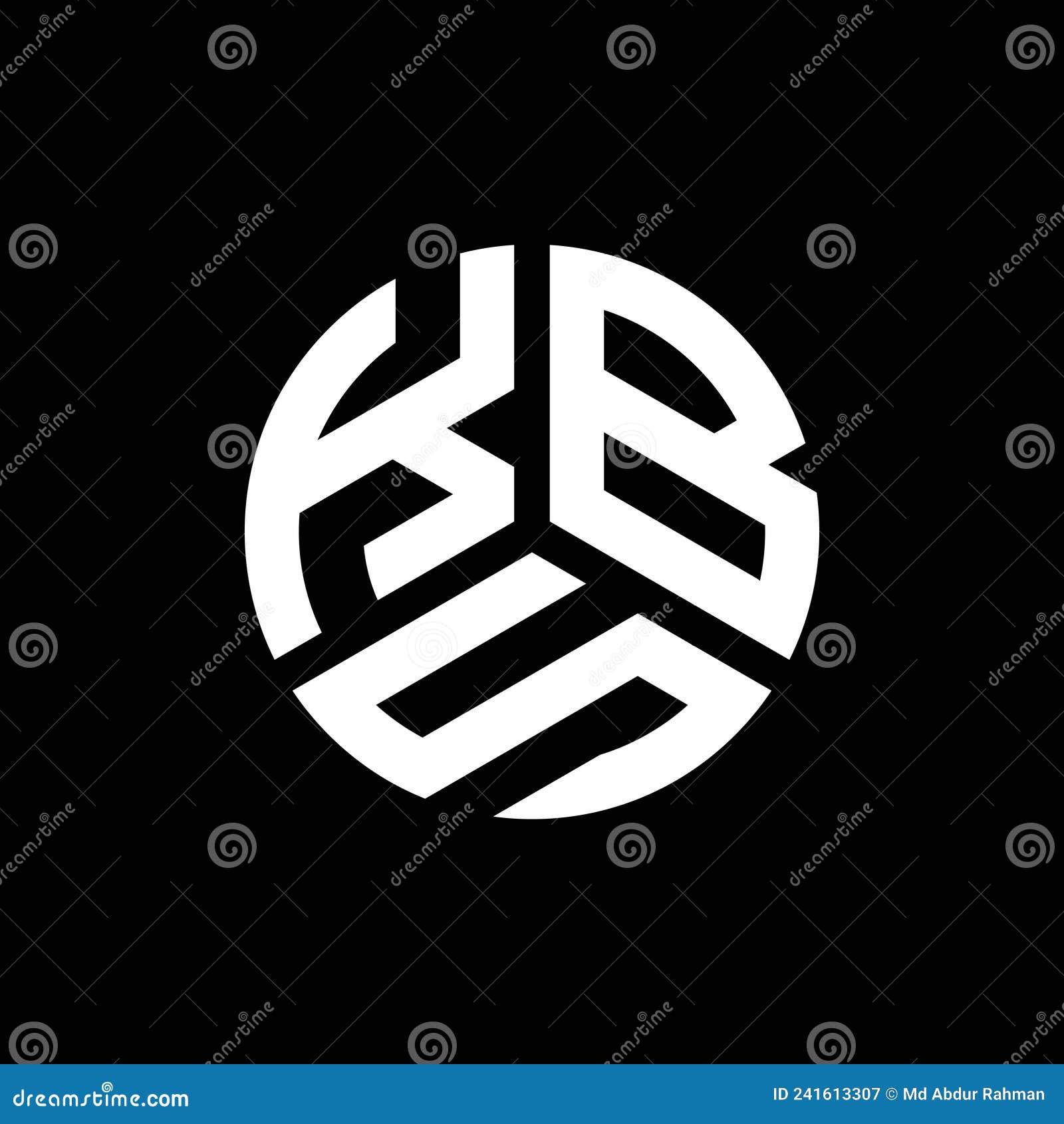 KBS Letter Logo Design on Black Background. KBS Creative Initials ...