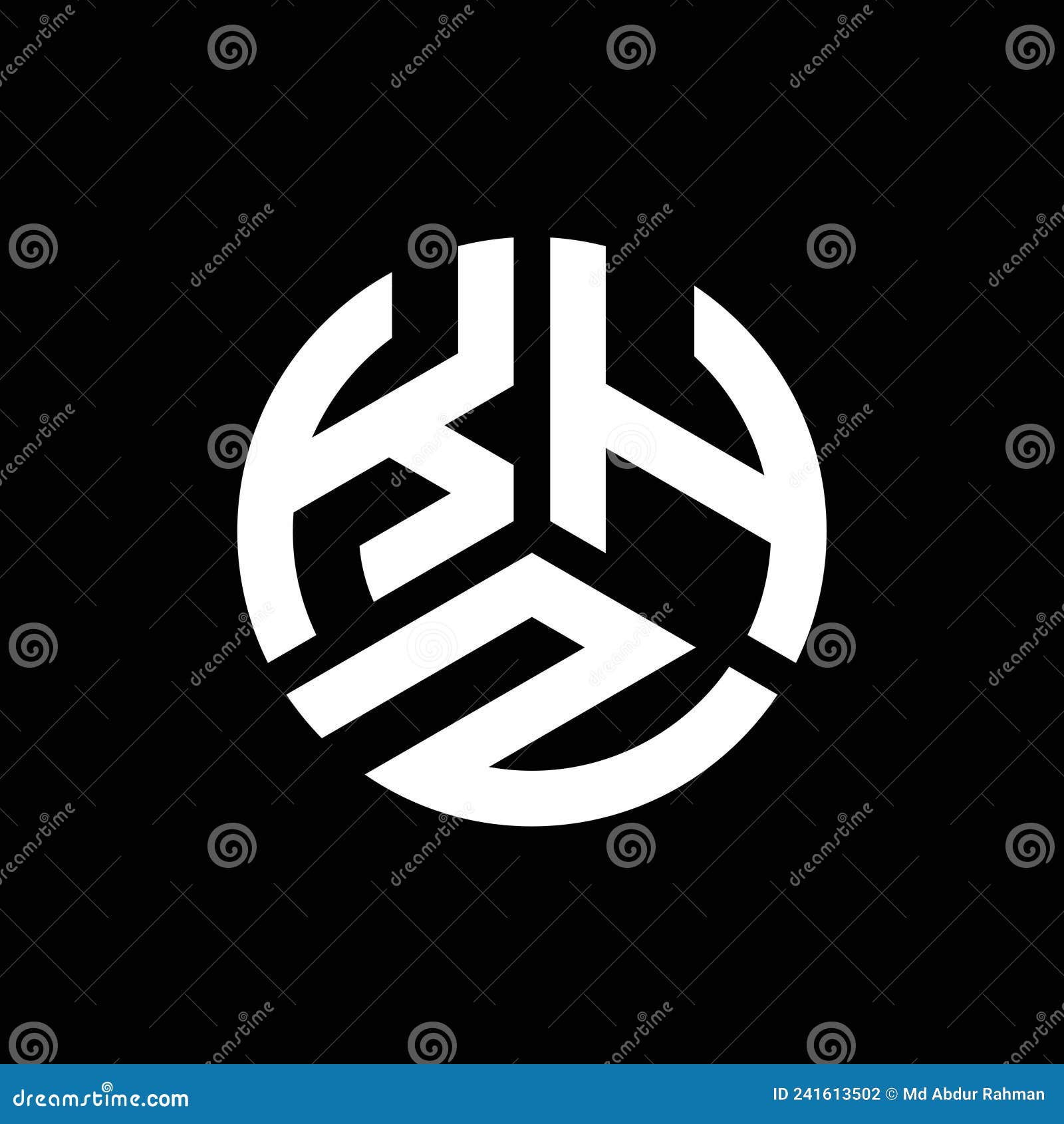 KHZ Letter Logo Design on Black Background. KHZ Creative Initials ...