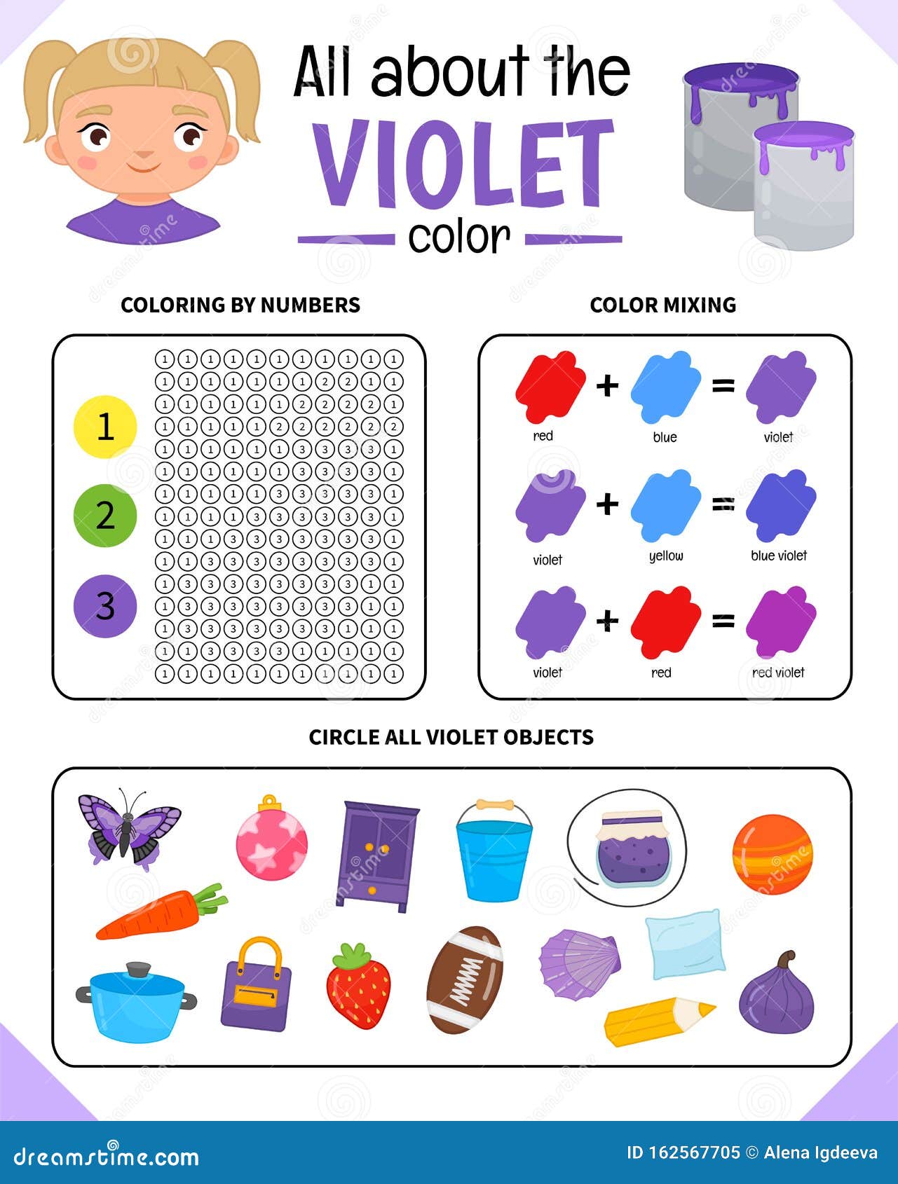 Kids learning material. stock vector. Illustration of page - 162567705