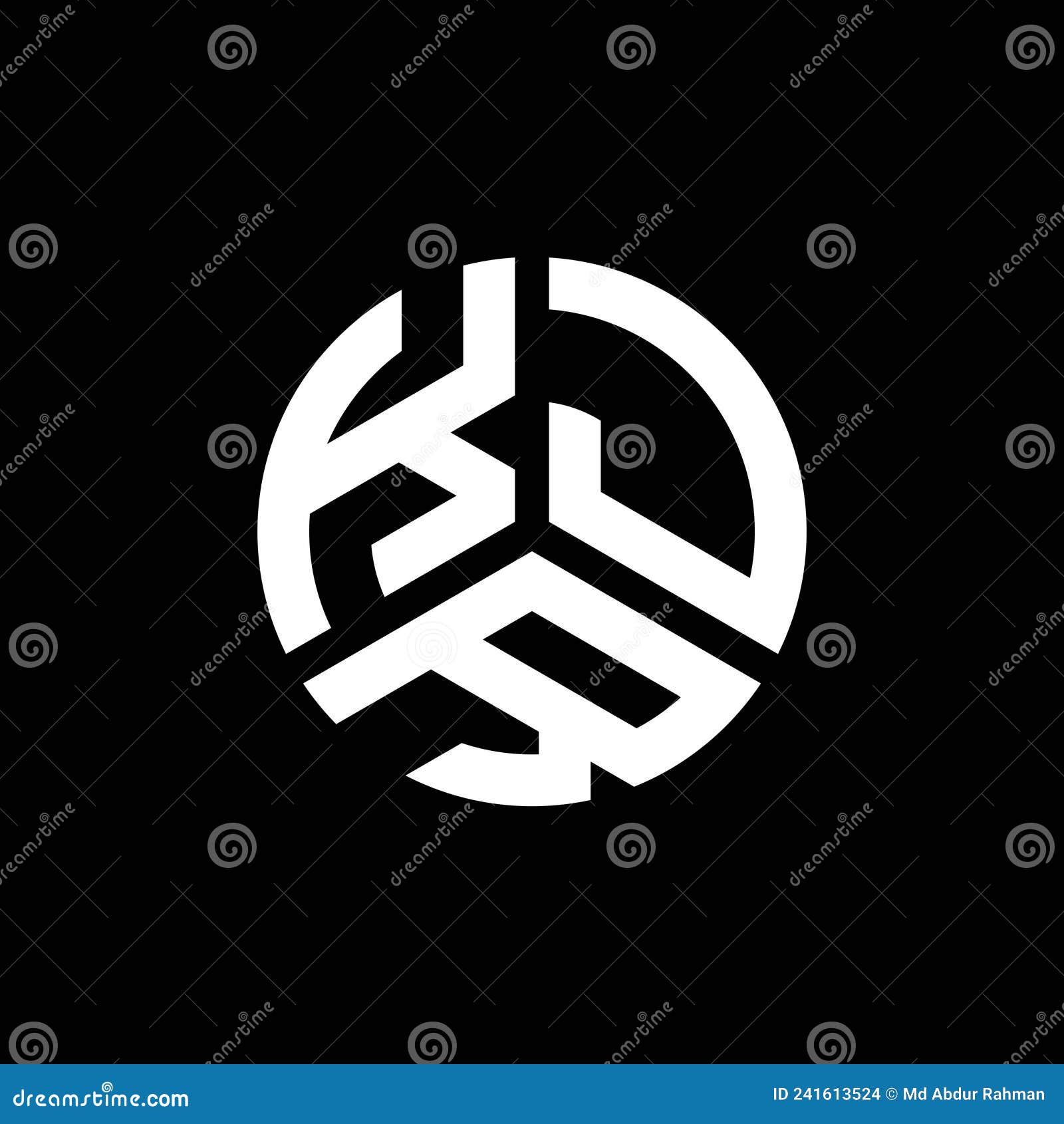 KJR Letter Logo Design on Black Background. KJR Creative Initials ...