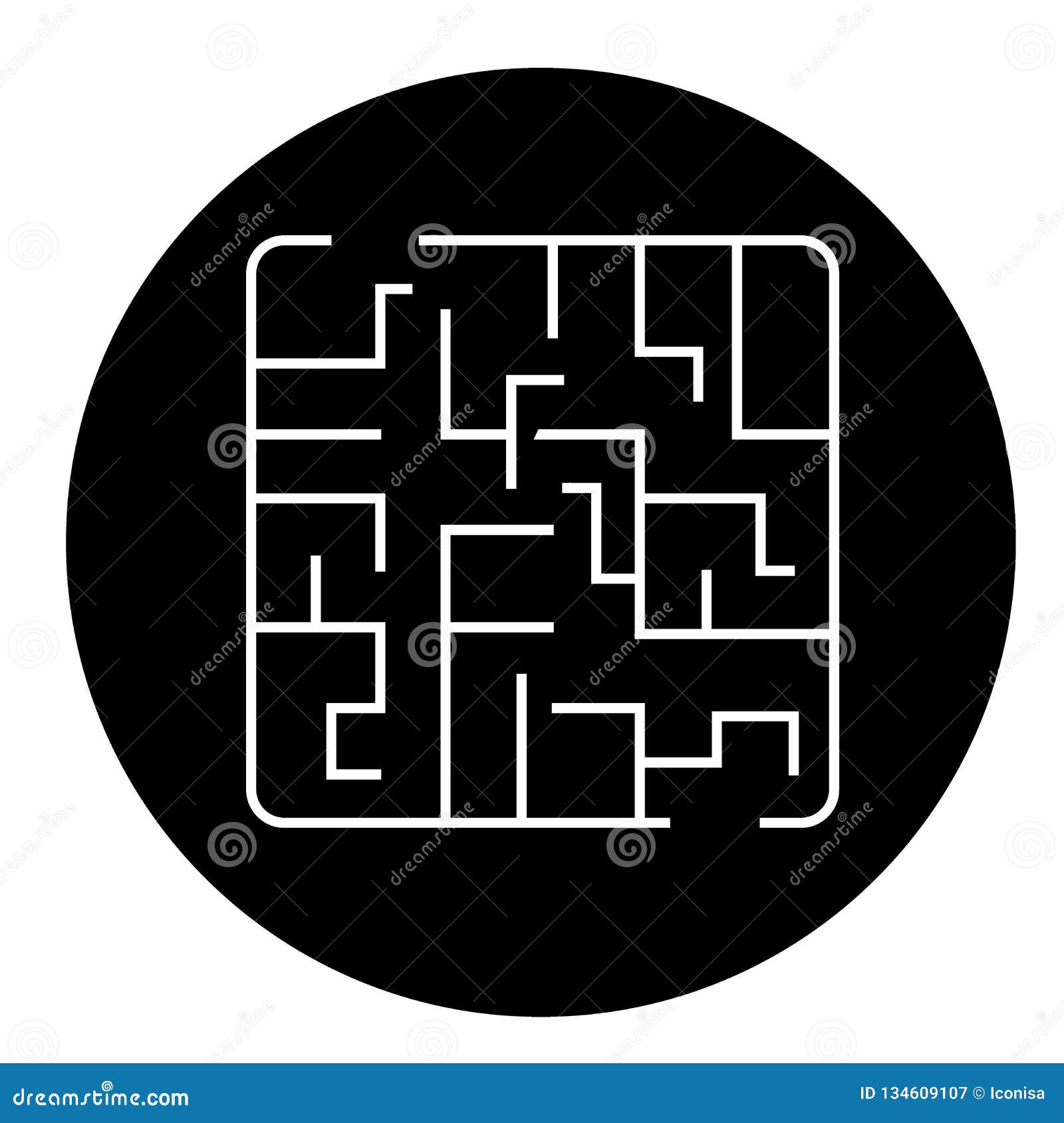 Labyrinth Black Vector Concept Icon. Labyrinth Flat Illustration, Sign ...