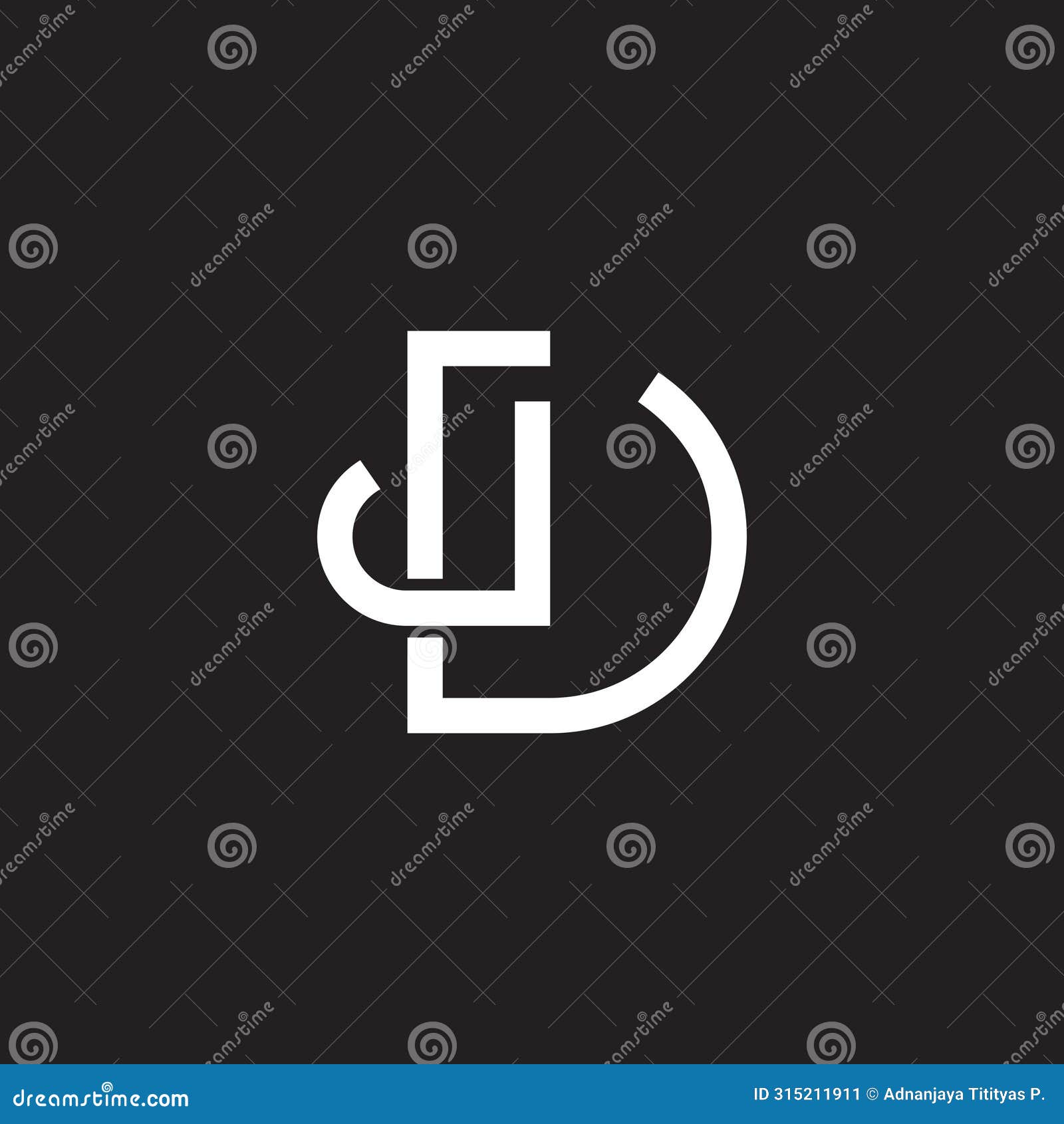 Letter Dl Linked Linear Geometric Logo Vector Stock Vector ...