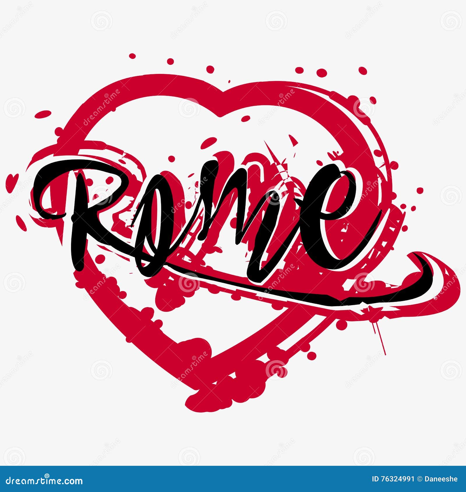 Print with Lettering about Rome Stock Vector - Illustration of blot ...