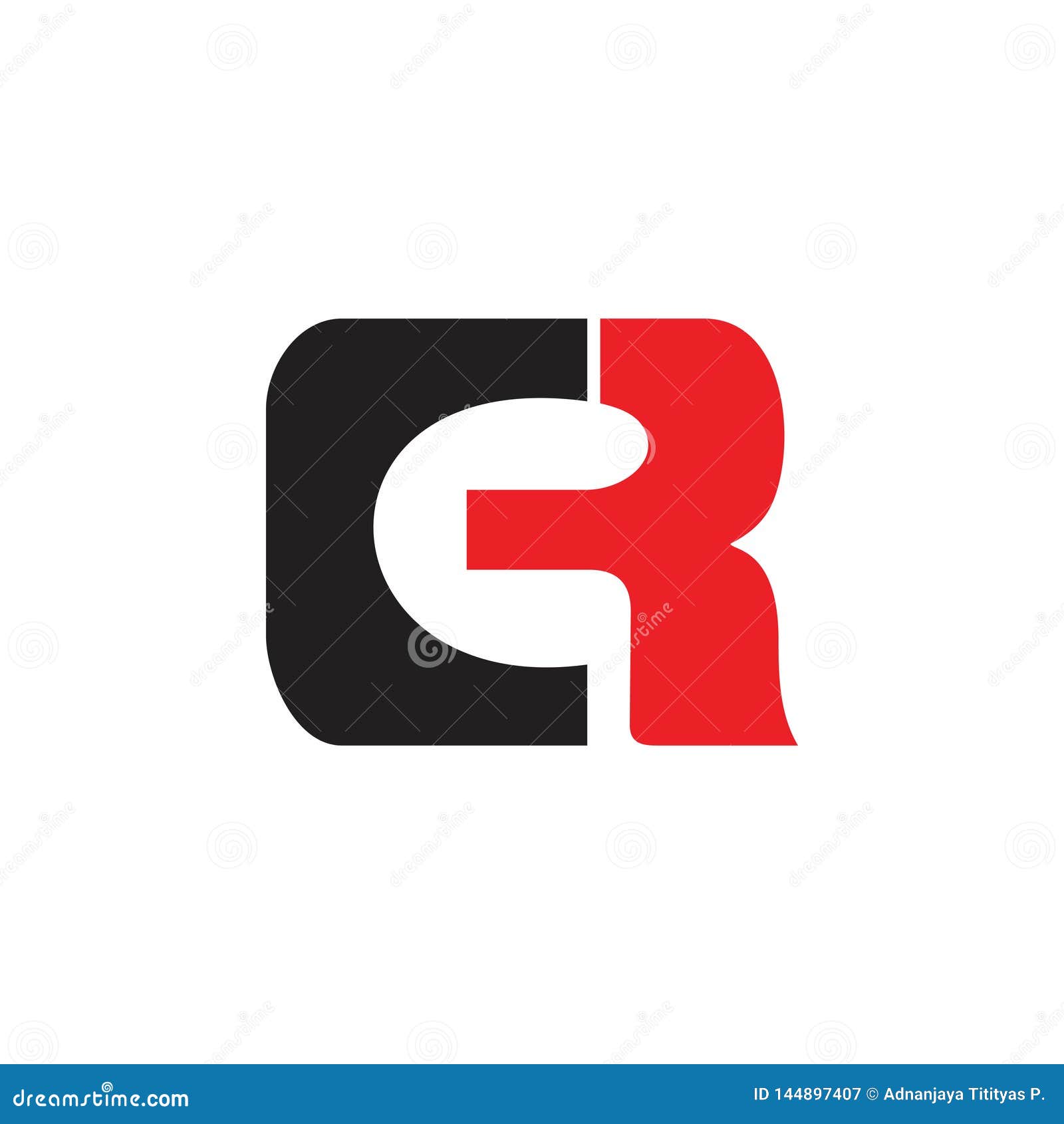 Letter Cr Simple Geometric Logo Vector Stock Vector - Illustration of ...