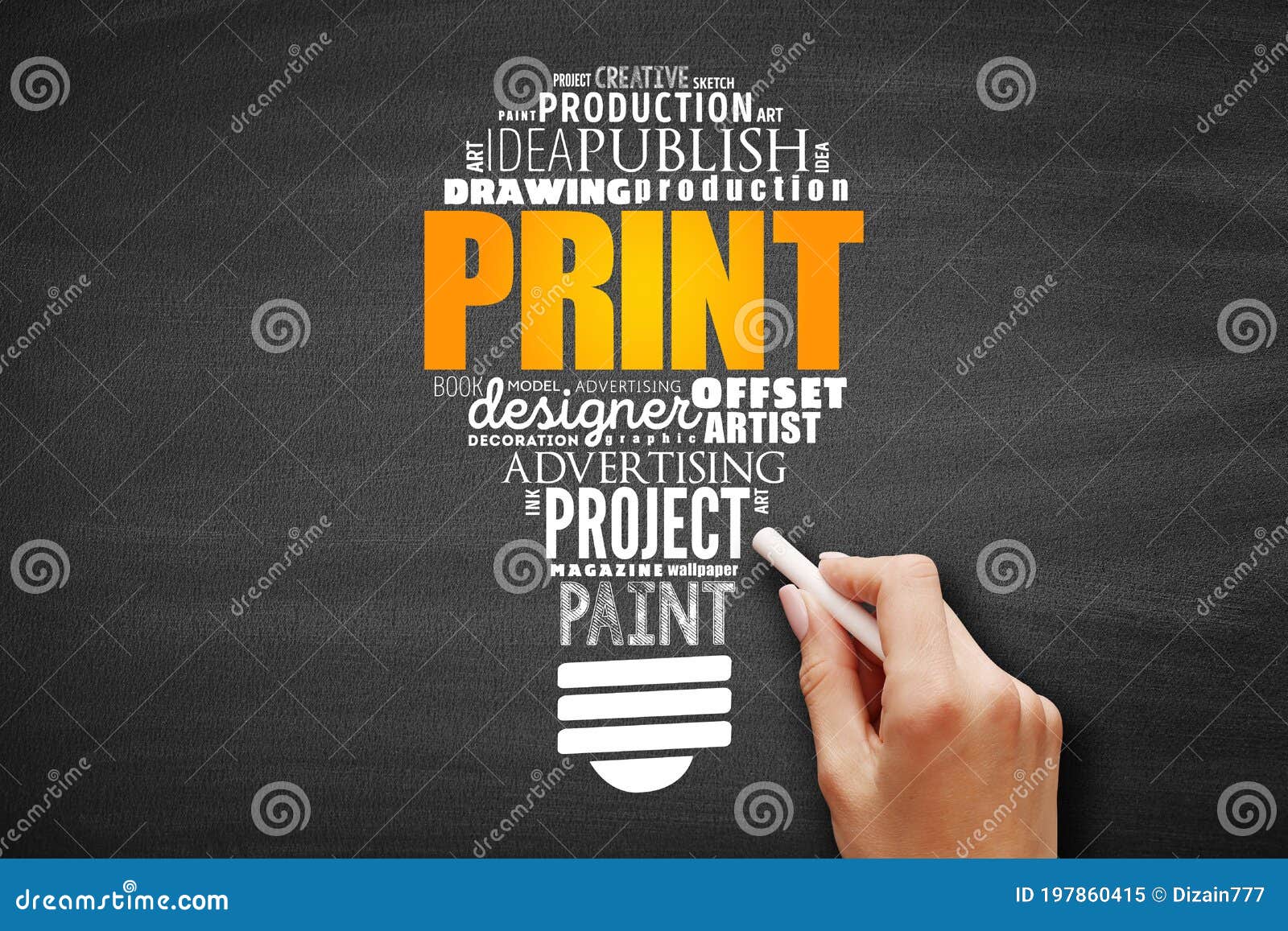 PRINT Light Bulb Word Cloud Stock Image - Image of design, magazine ...