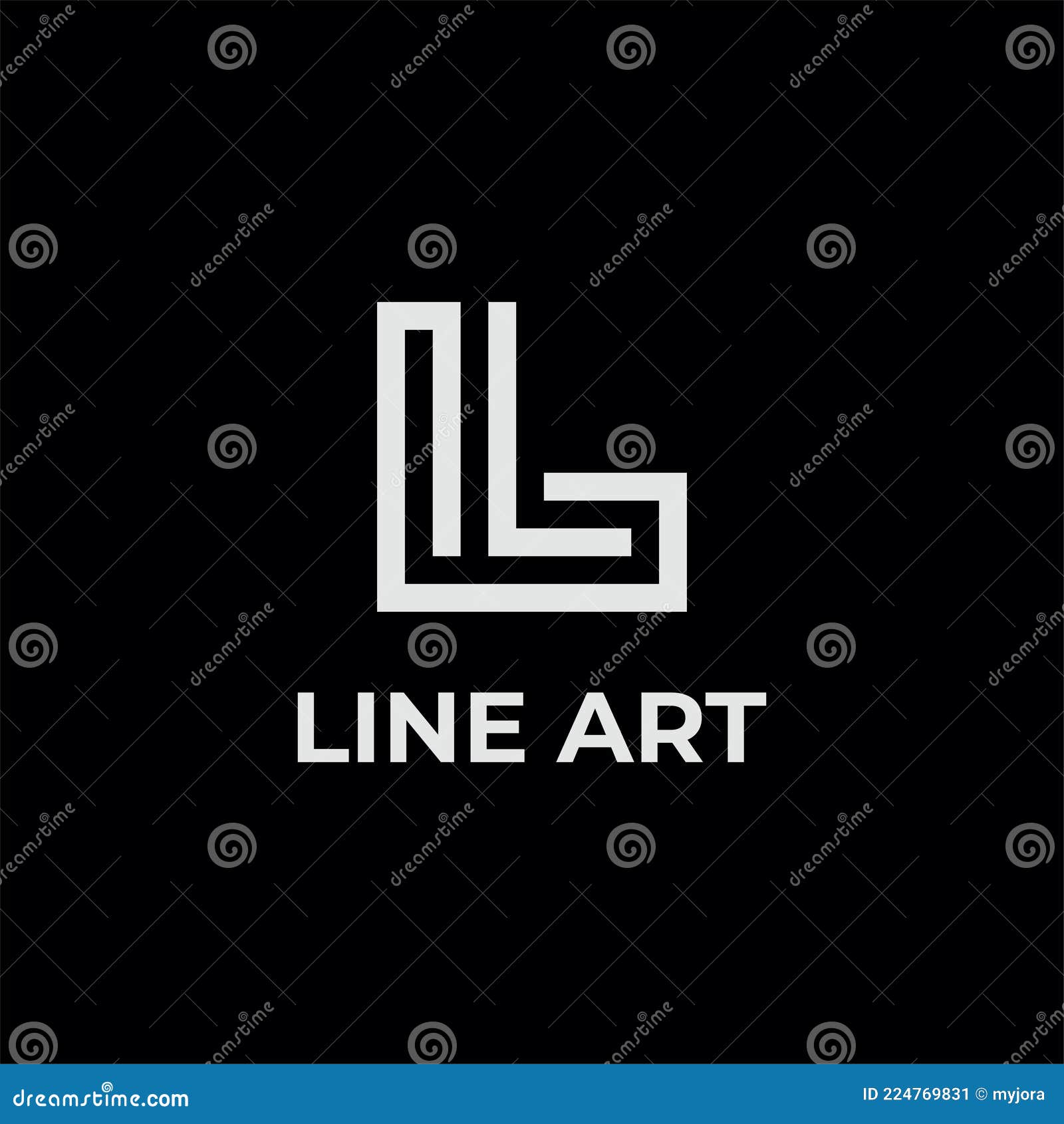 Letter L line art logo stock vector. Illustration of geometric - 224769831