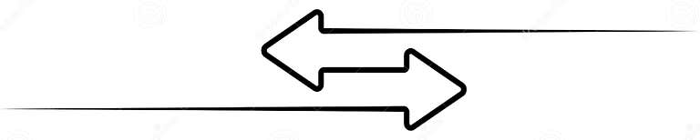 Linear Icon with Transfer Arrow. Double Arrow. Way for Left and Right ...