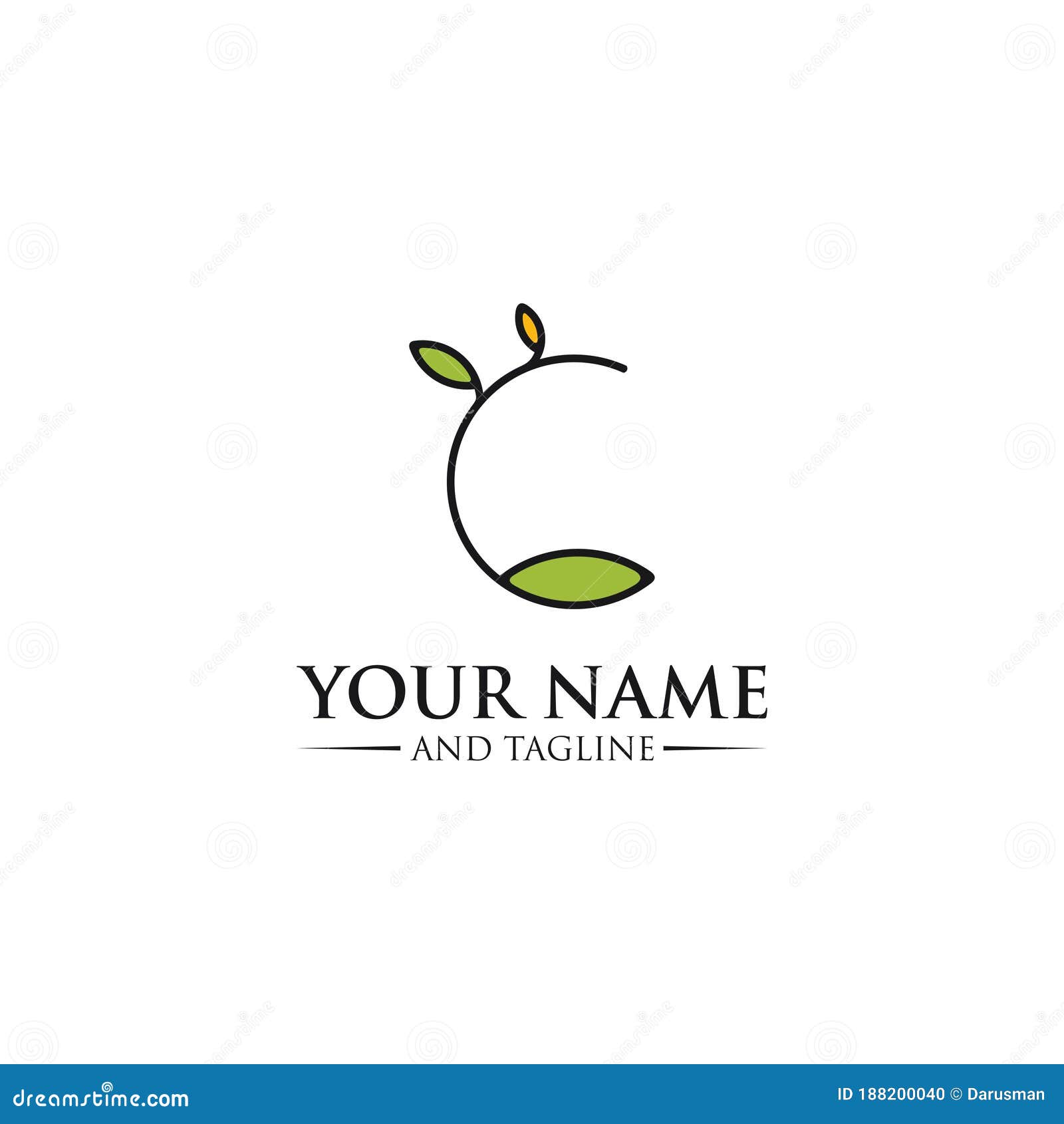 Print Logo Letter C Leaf, Concept Letter C Icon Green Leaf Stock Vector ...