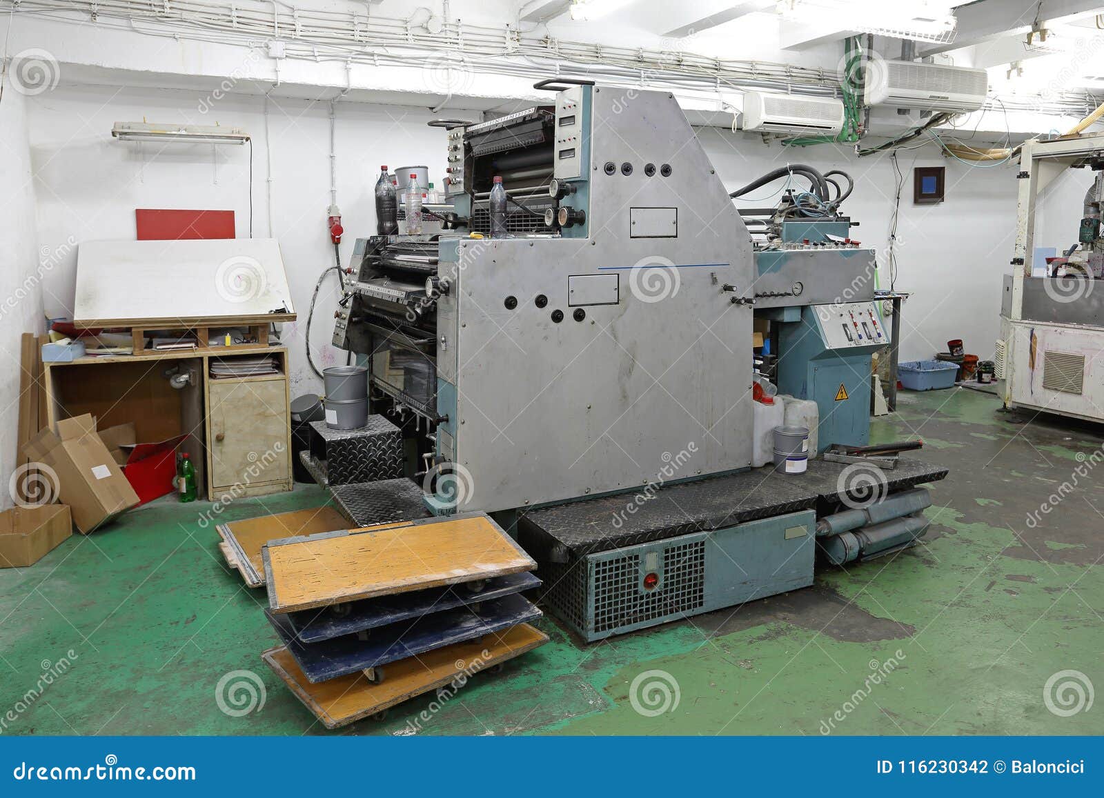 Print Machine stock photo. Image of interior, factory - 116230342
